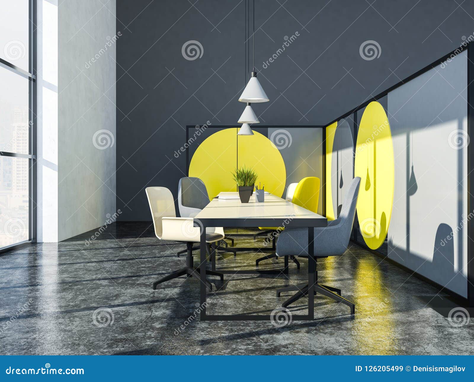 Side View of Geometric Pattern Boardroom Stock Illustration ...
