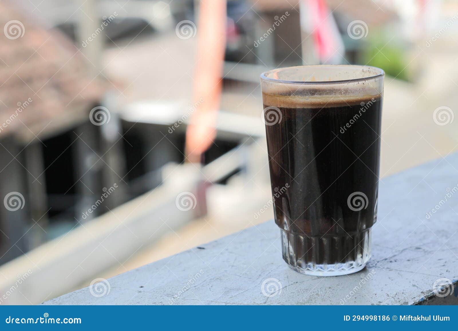 Side View of a Glass of Black Coffee Stock Photo - Image of coffeehouse ...