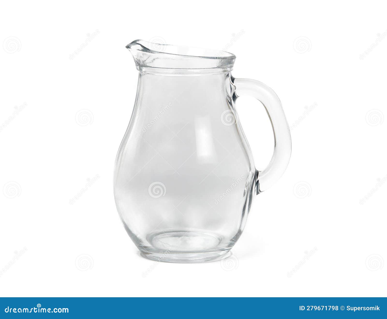 Side View of Glass Water Jug on White Background Stock Photo - Image of ...