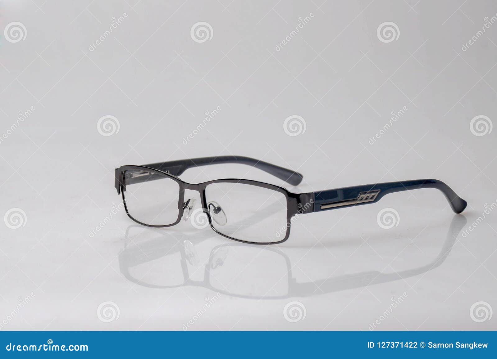 Side View Glasses on White Background,copy Space Stock Photo - Image of ...