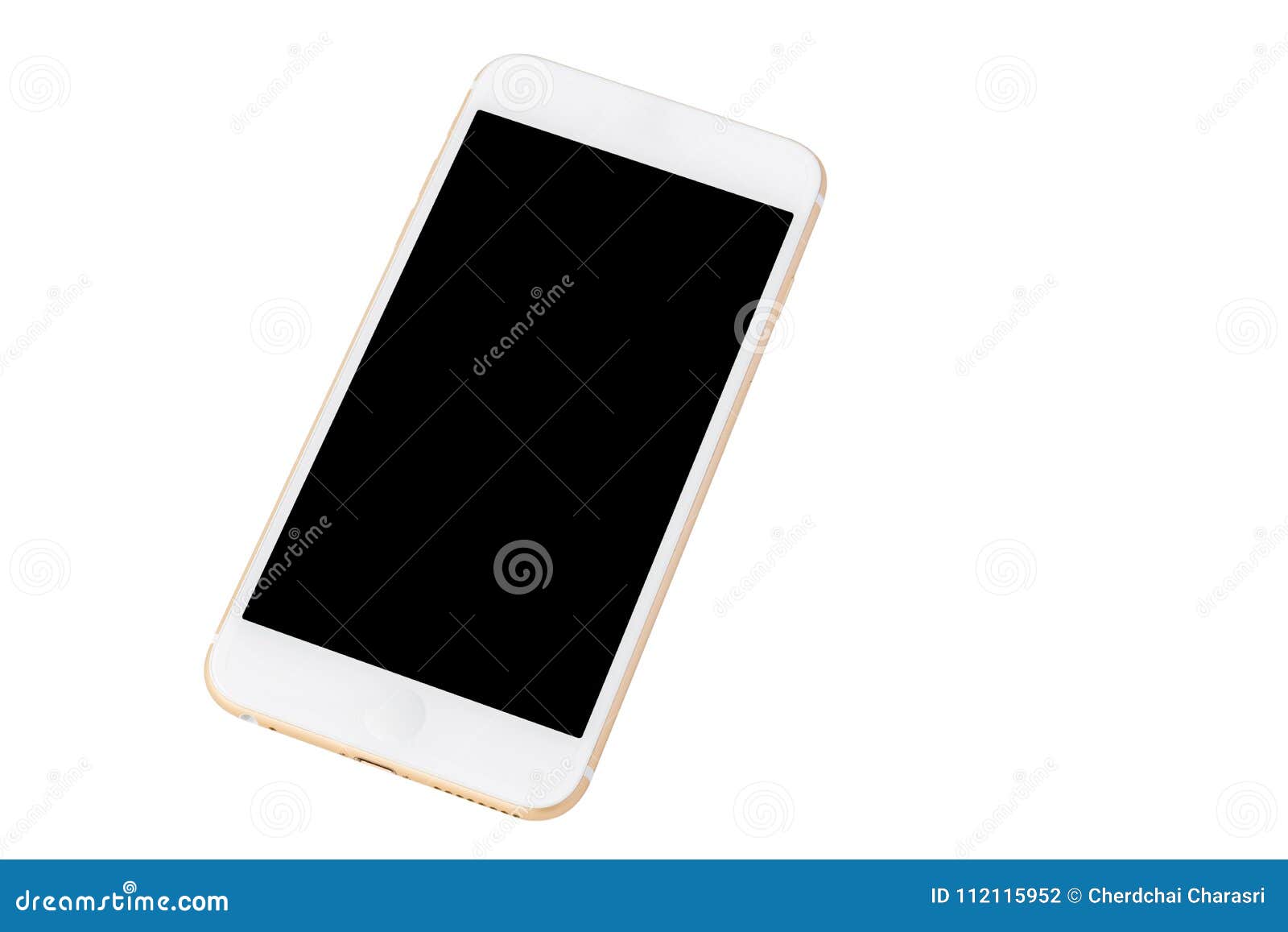 Side View of Gold Mobile Phone Isolated on White Background Stock Photo ...