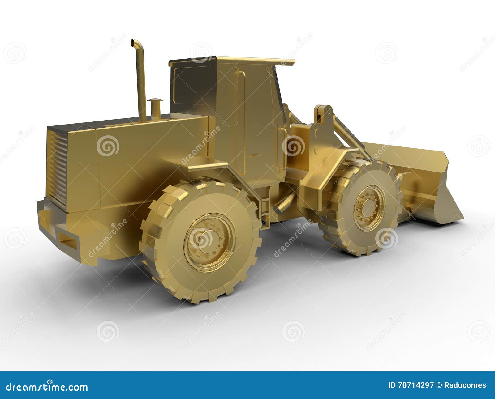 Side View of a Golden Bulldozer Stock Illustration - Illustration of ...