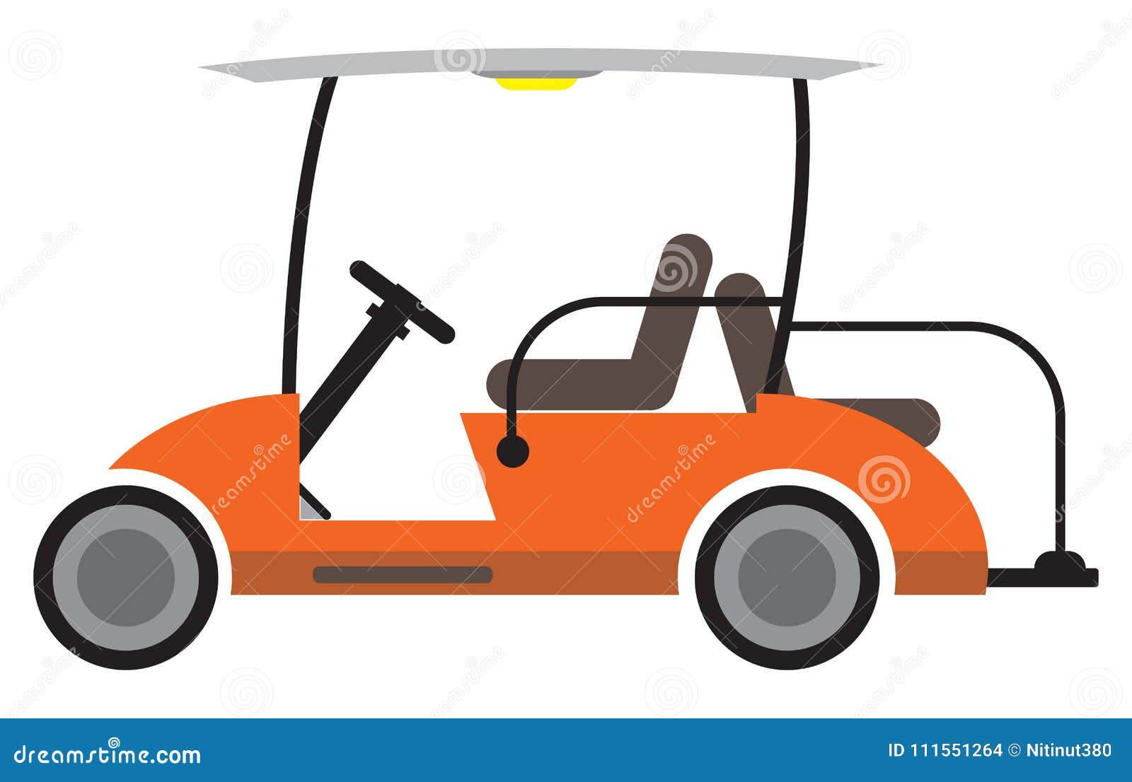 Side View of Golf Cart Vector Stock Illustration - Illustration of ...