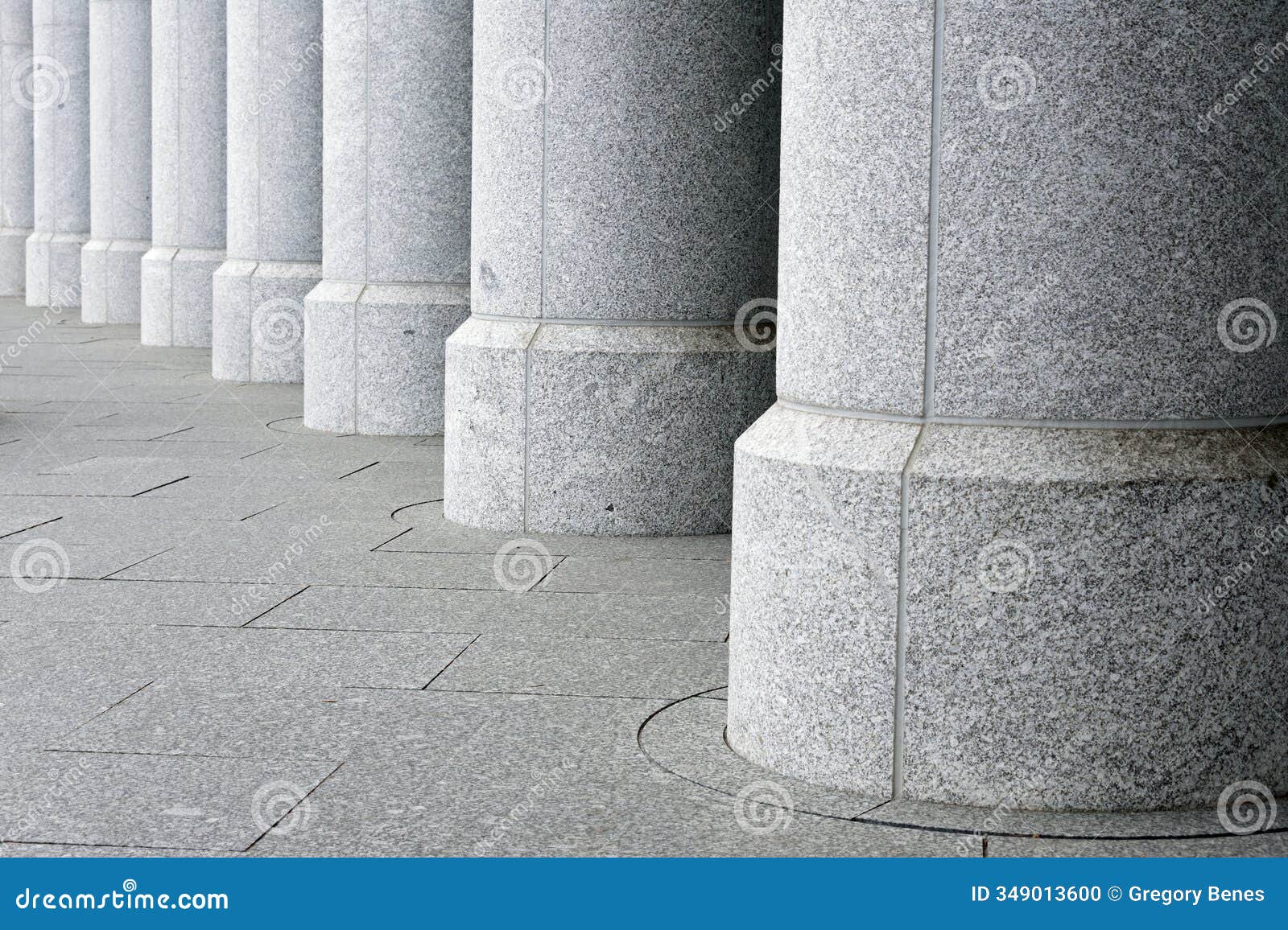 Aligned Granite Pillars stock photo. Image of flooring - 349013600