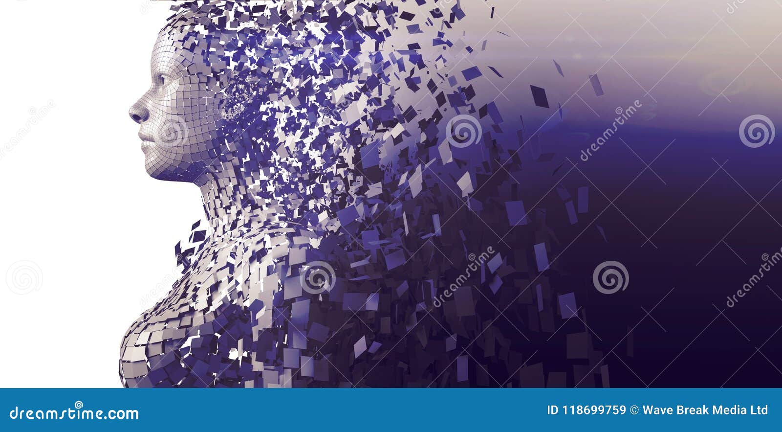 Side View of Gray Pixelated 3d Woman Stock Illustration - Illustration ...