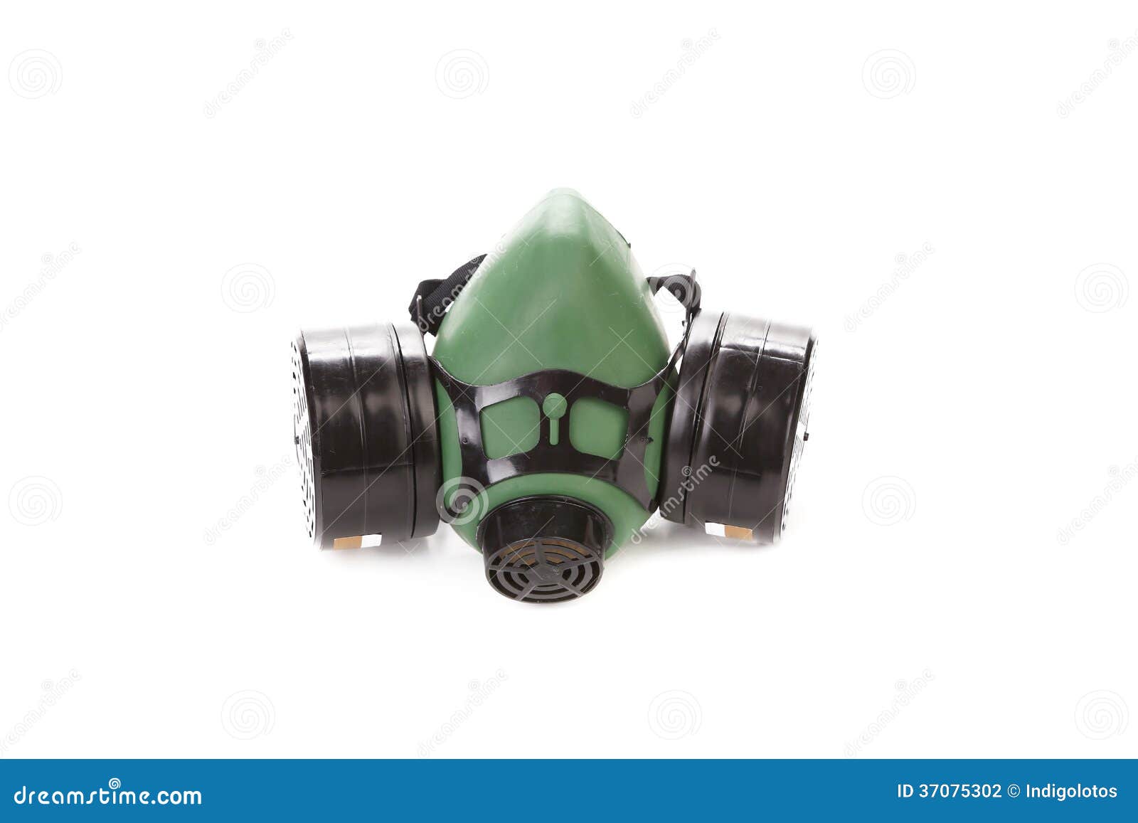 Side View Of Green Gas Mask. Stock Photo - Image of green, icon: 37075302
