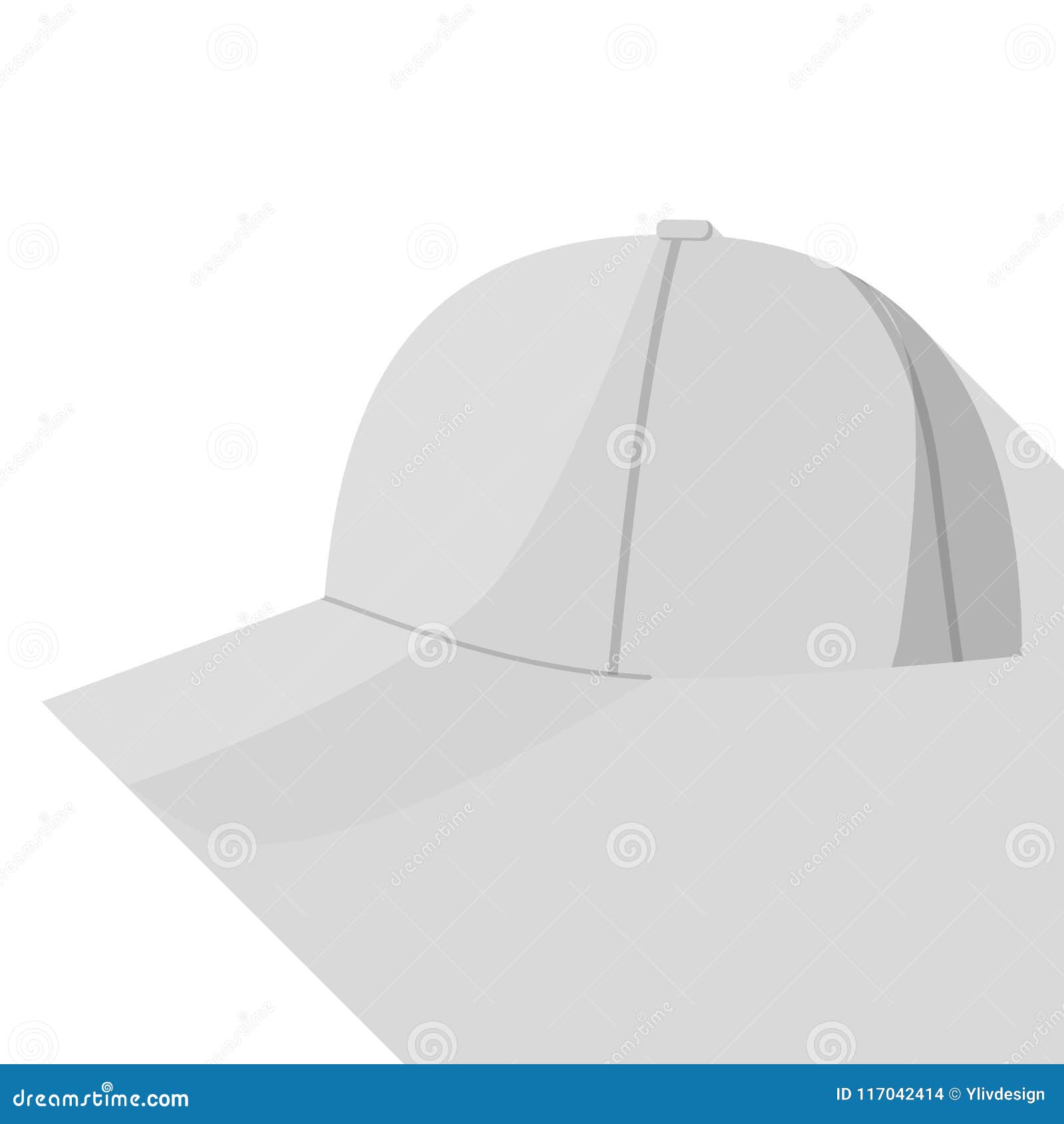 Side View of Grey Baseball Cap Icon, Flat Style Stock Vector ...