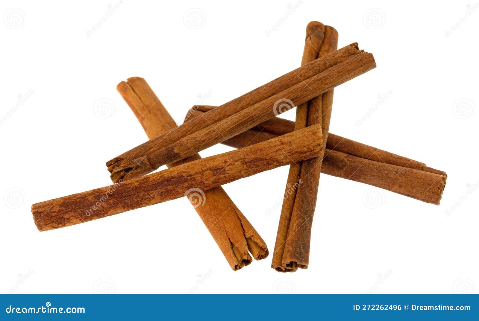 Side View of a Group of Cinnamon Sticks Isolated on a White Background ...