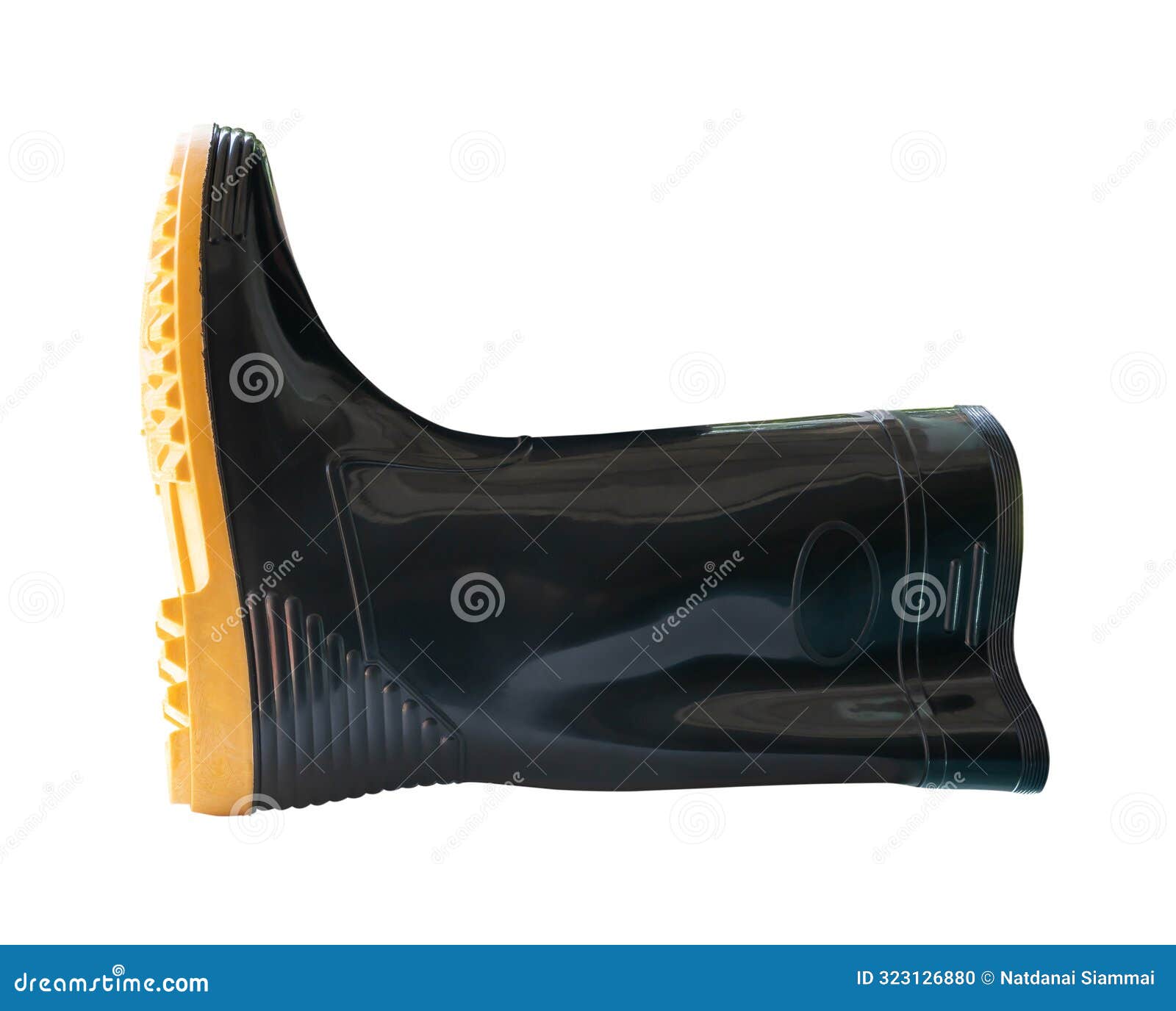 Side View of Gumboots or Black Rubber Boots for Working in Garden ...