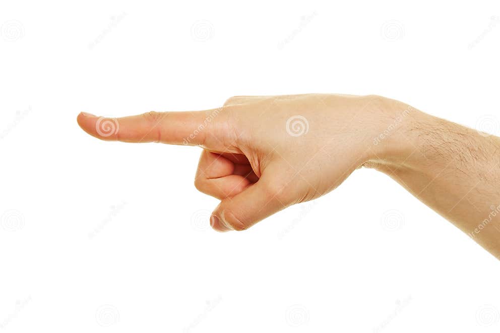 Side View of Hand with Pointing Index Finger Stock Image - Image of ...