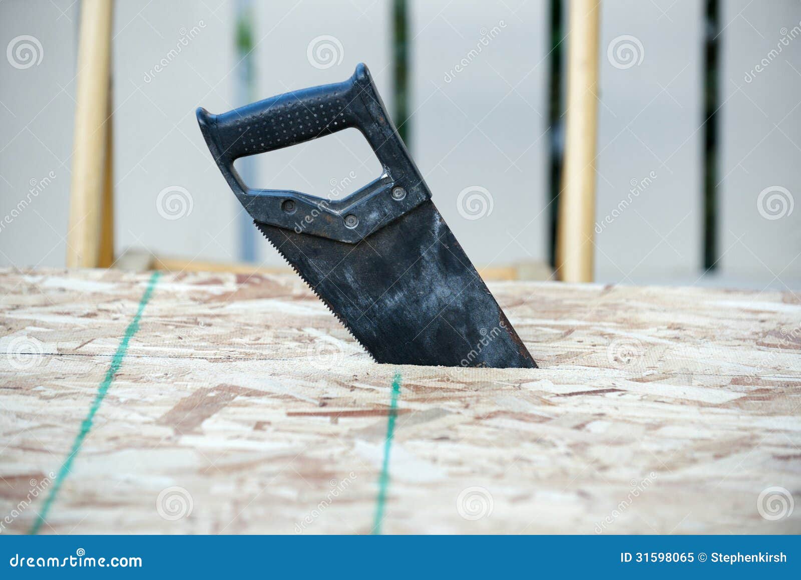 Side View of a Hand Saw in Wood Stock Image - Image of lumber, craft ...