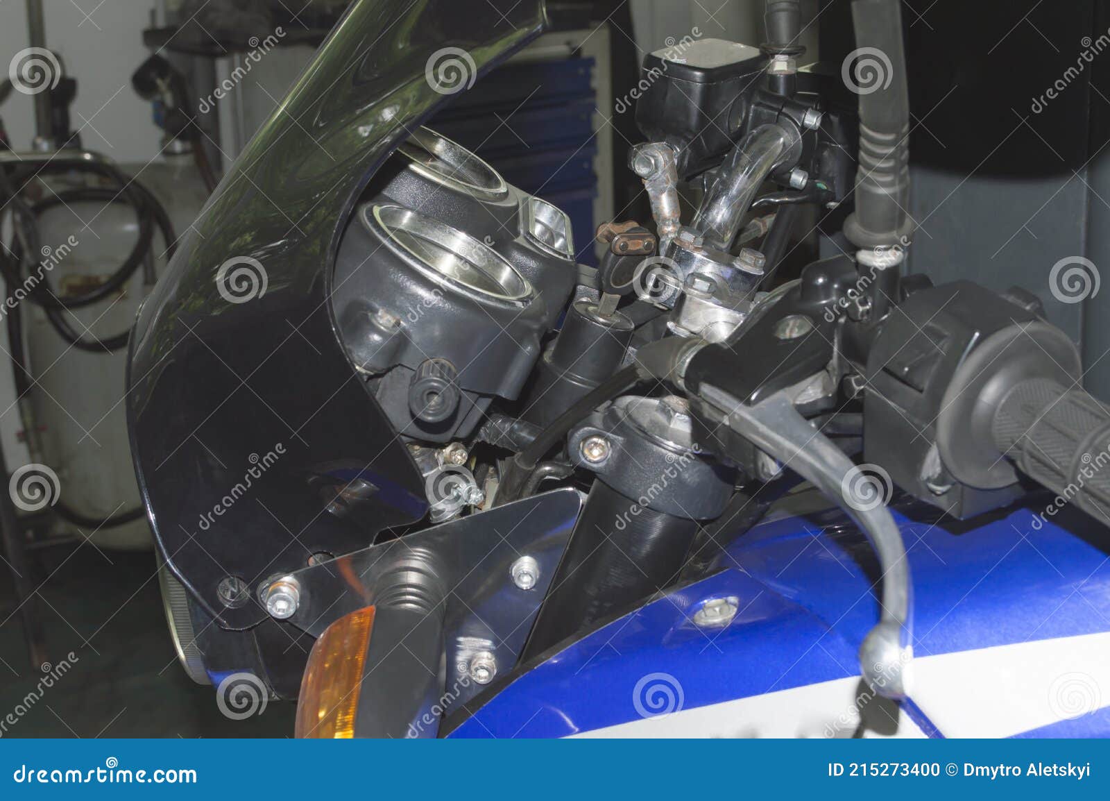 Side View of the Handlebar of a Motorcycle Stock Photo - Image of clip ...