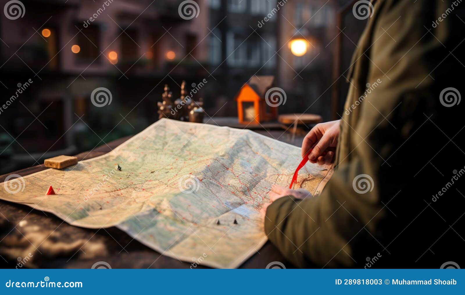 A Side View Of Hands Carefully Clutching And Studying An Open Map ...