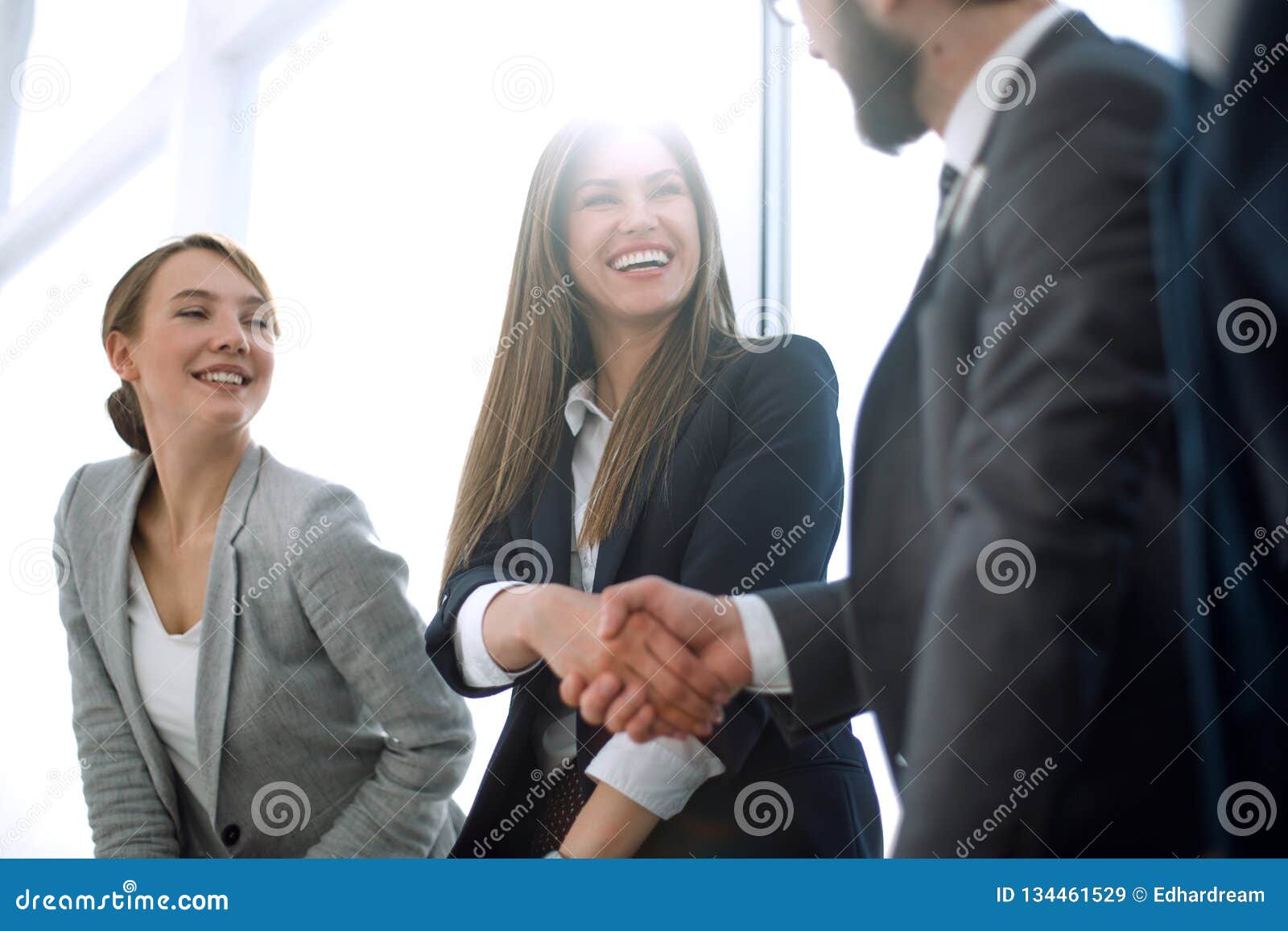 Side View.handshake Business People Stock Image - Image of friendly ...