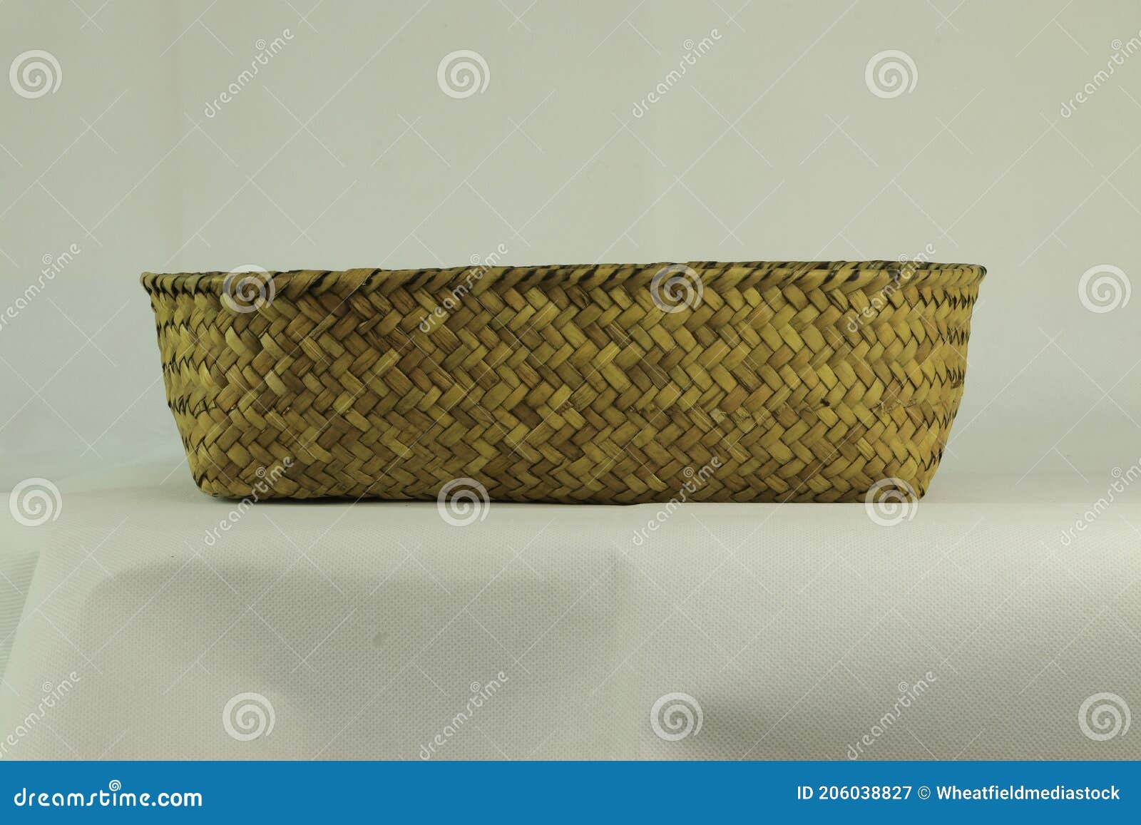Side View of Handwoven Basket Isolated on White Background Stock Image ...
