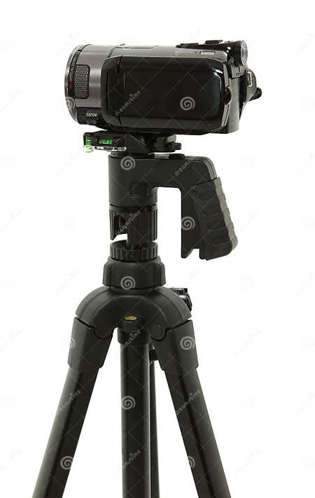 Side View of HD Camcorder on Tripod Stock Photo - Image of compact ...