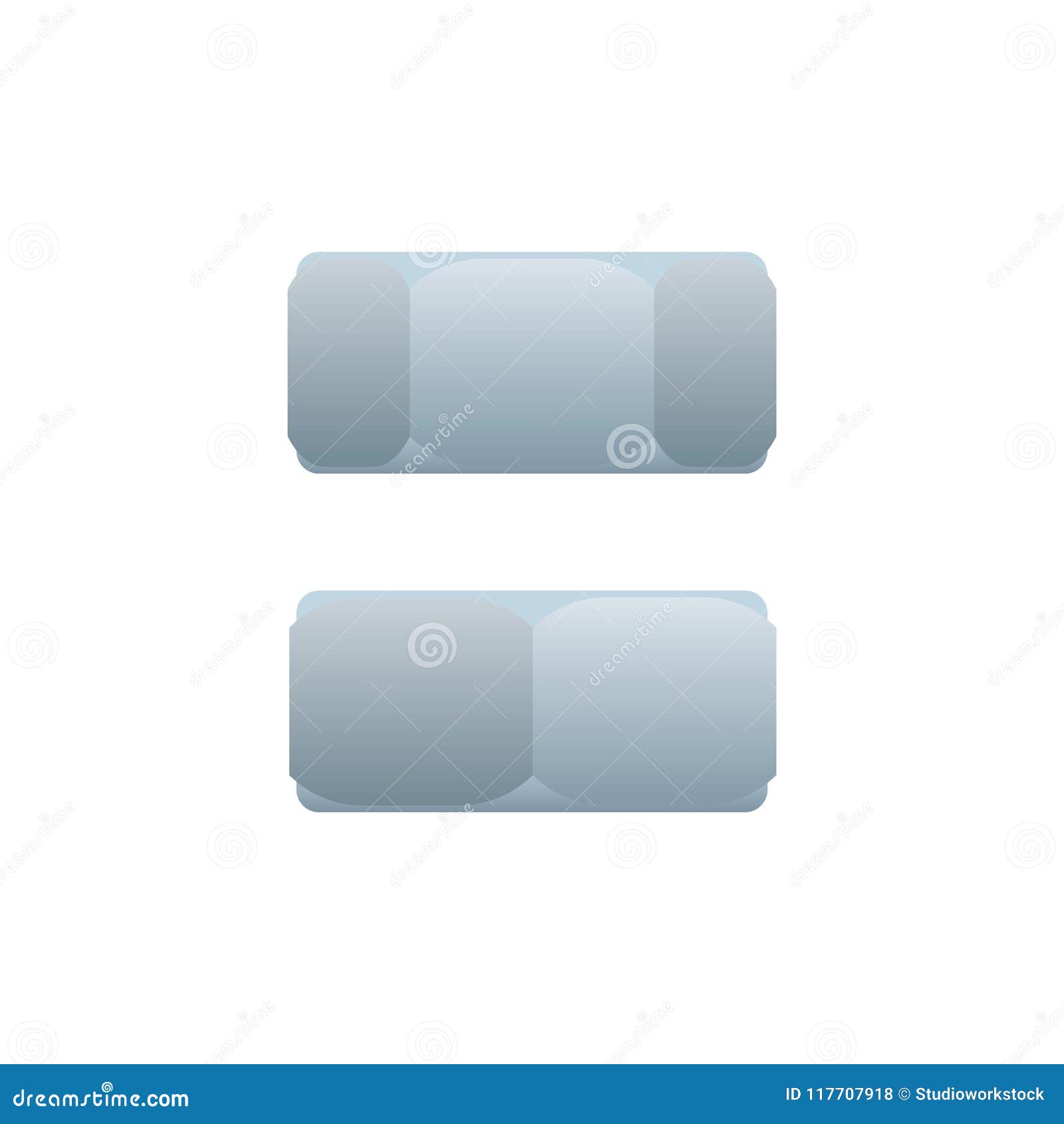 Side View Hex Nut Isolated on White Background Stock Vector ...