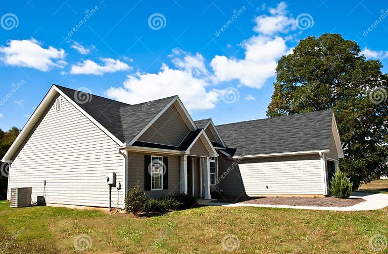 Side View of Home/Blue Sky stock image. Image of colourful - 6942031