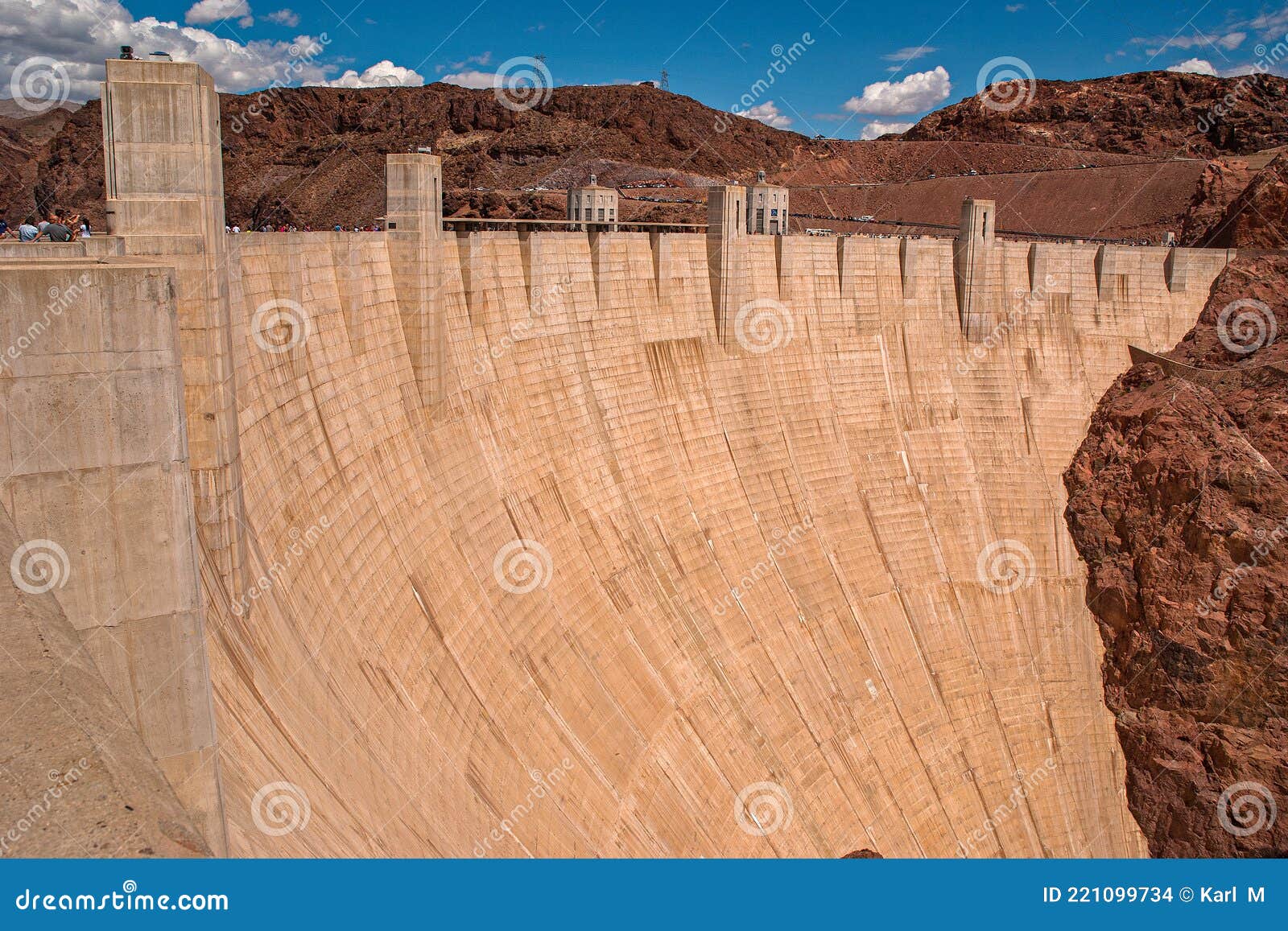 Side View of Hoover Dam on the Nevada and Arizona State Border Stock ...