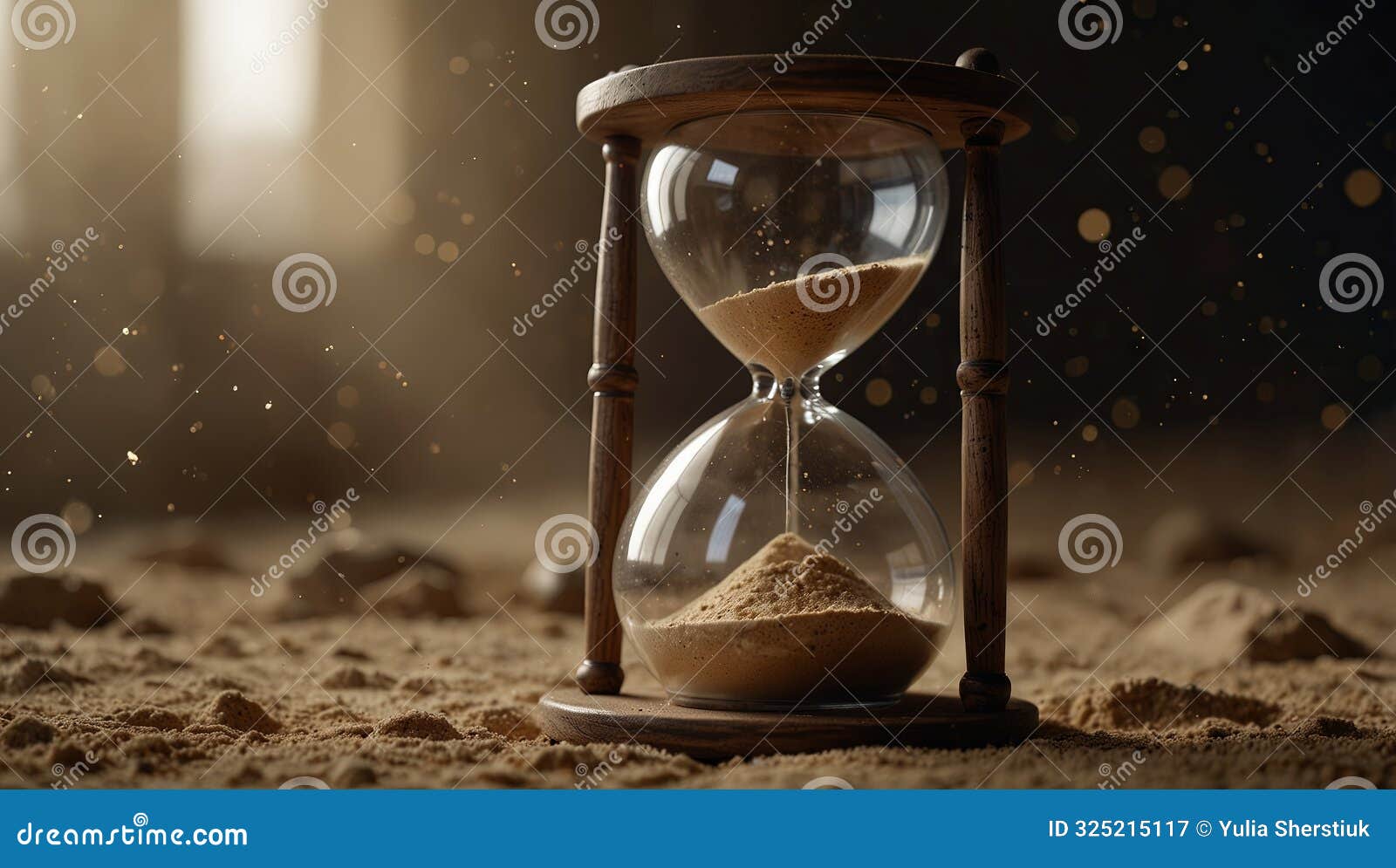 A Side View of an Hourglass with Falling Sand,. Stock Illustration ...