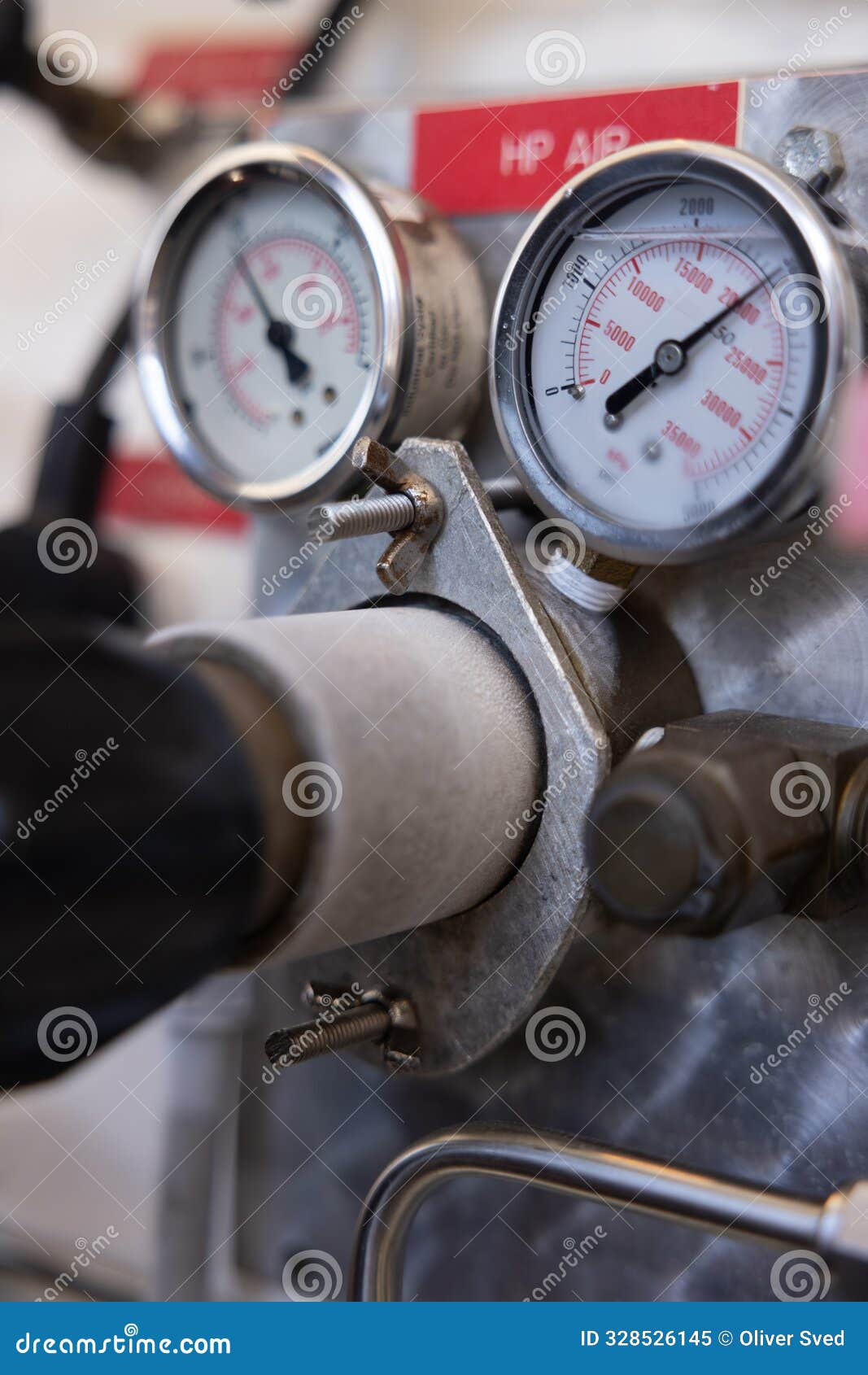 Side View of Hyperbaric Chamber with Valves and Pipes Stock Image ...