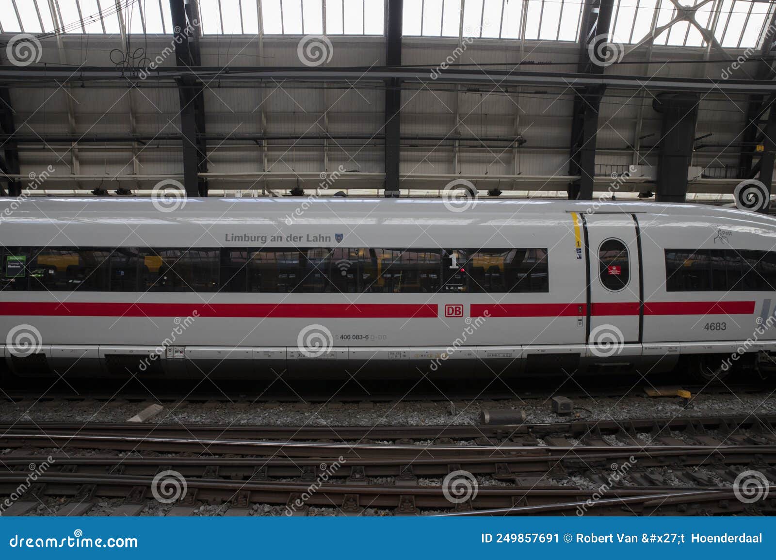 Side View ICE Train at the Central Train Station at Amsterdam the ...