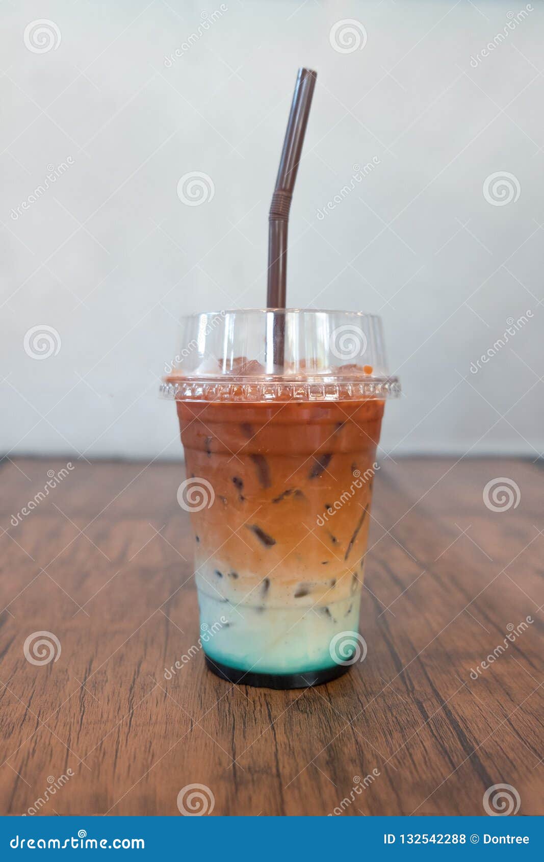 Side View of Iced Coffee Mix with Milk Stock Photo - Image of closeup ...