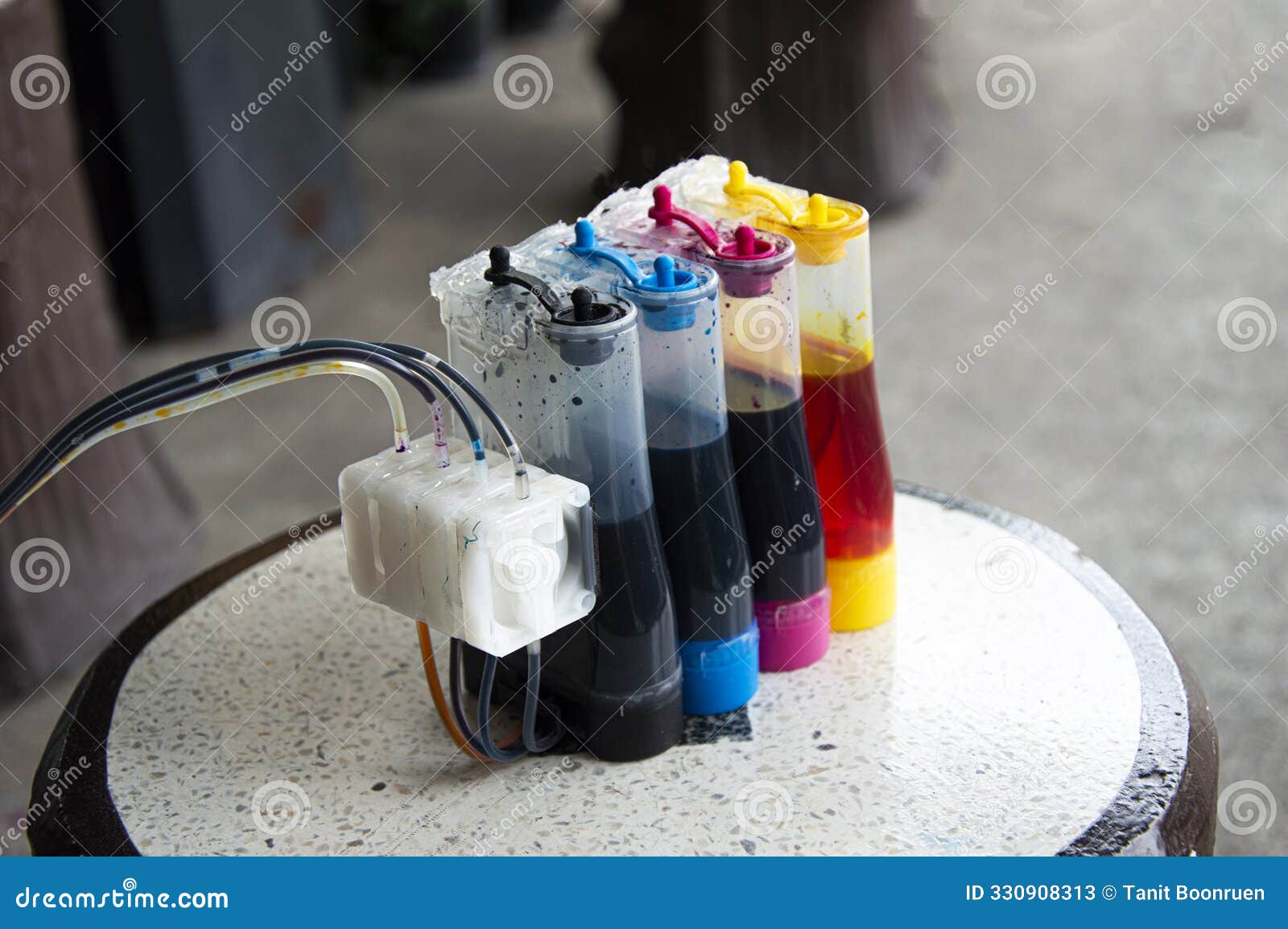 Side View of Ink Tank, DIY Printer Stock Image - Image of liquid ...
