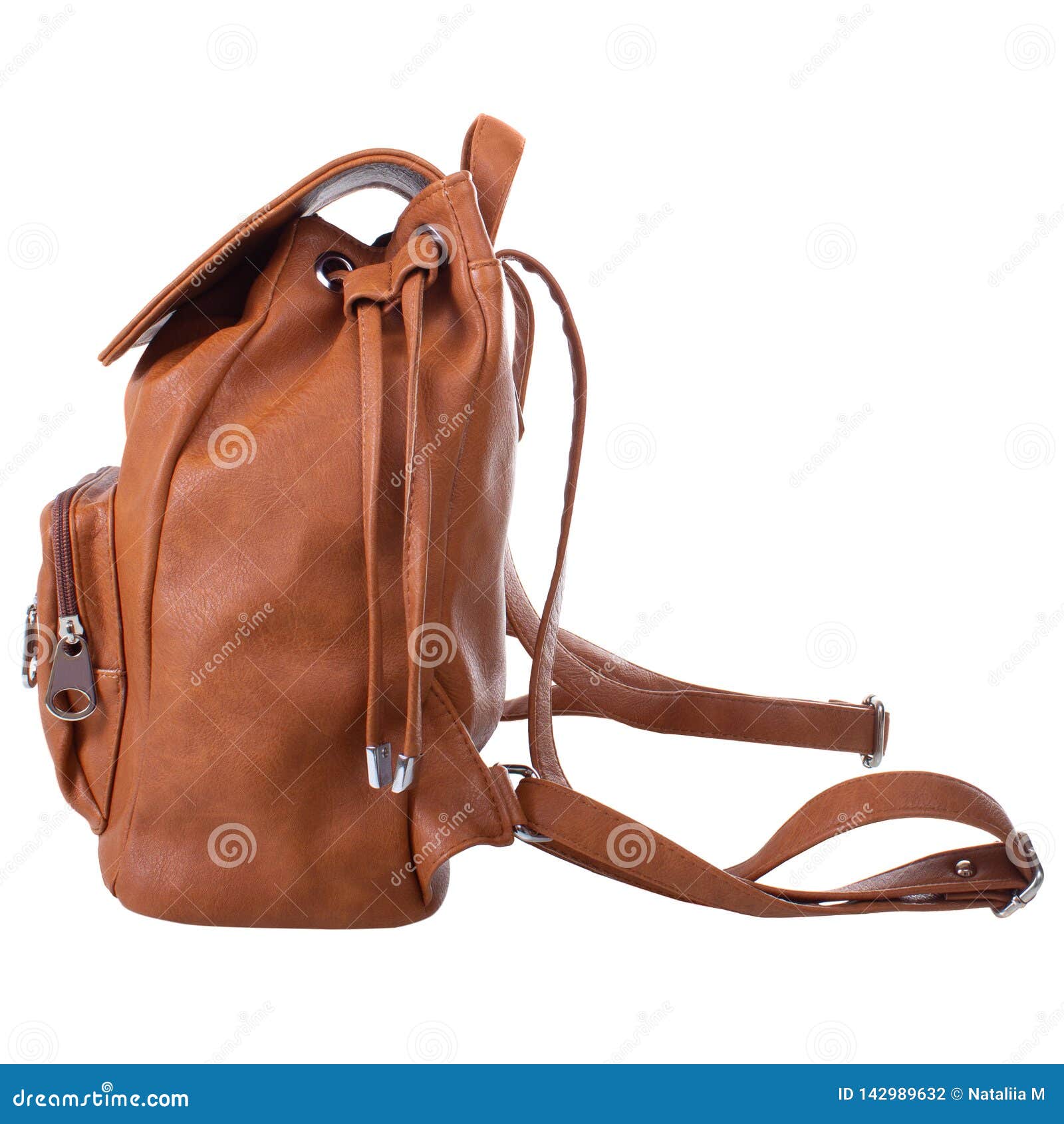 Side View of Isolated Backpack Stock Photo - Image of format, faux ...