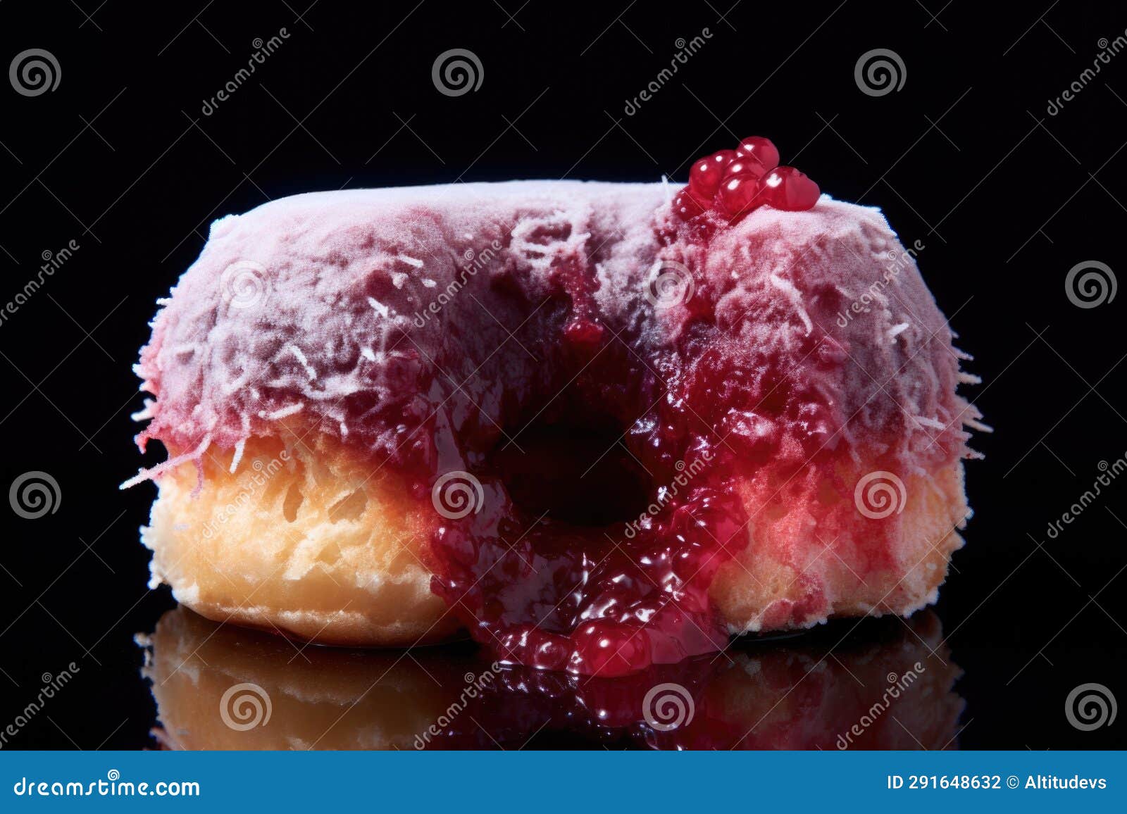 Side View of a Jelly-filled Donut Stock Photo - Image of indulgence ...