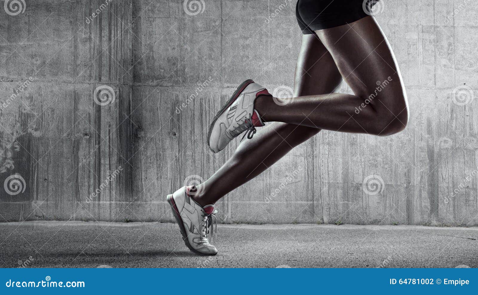 Side View of a Jogger Legs on Concrete Wall Stock Photo - Image of feet ...