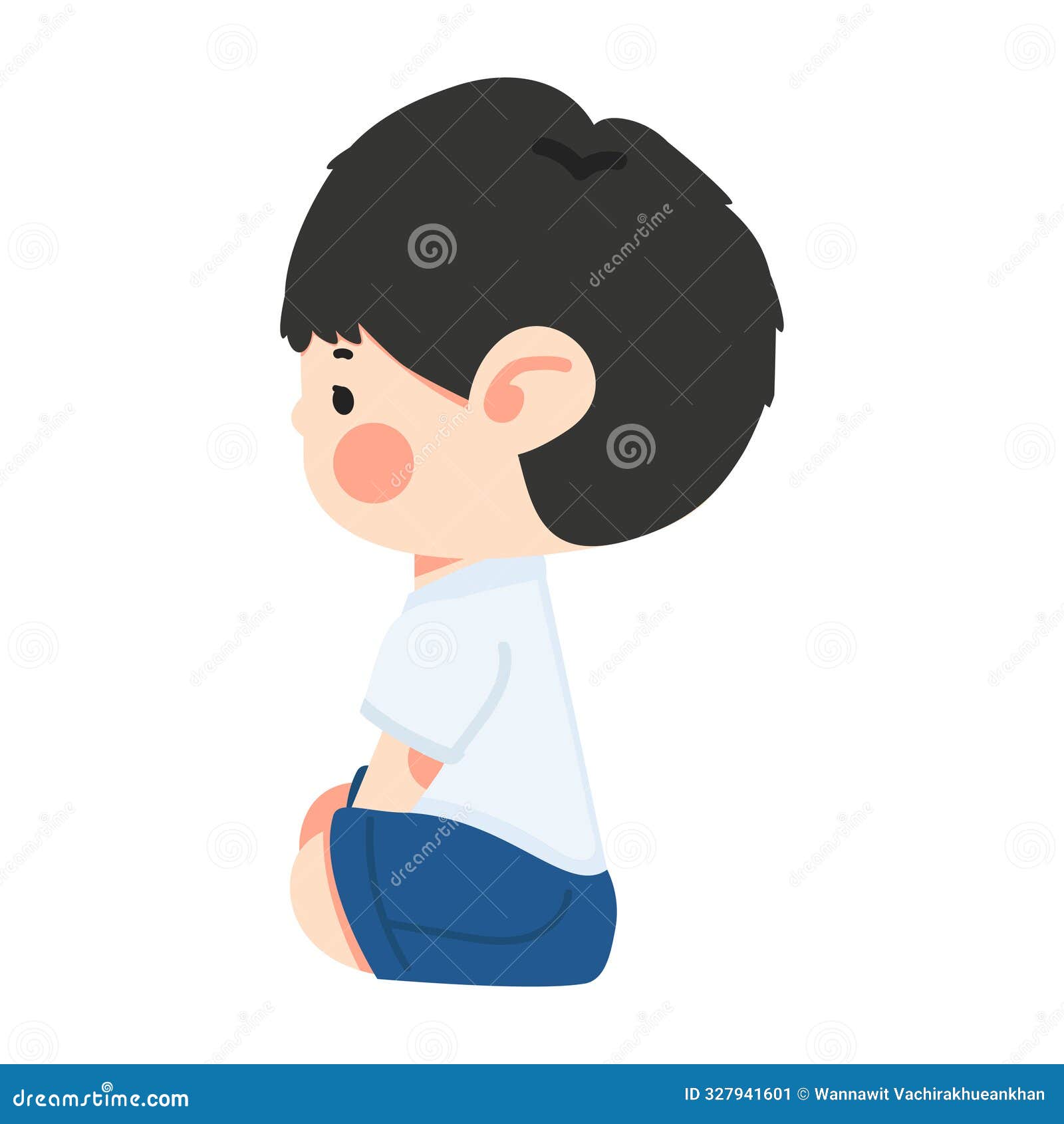 Side View Kid Sitting on Floor Stock Vector - Illustration of school ...