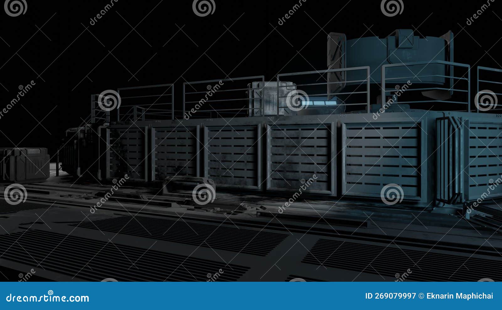 Side View Laboratory Control Room Interior Scene Stock Illustration ...
