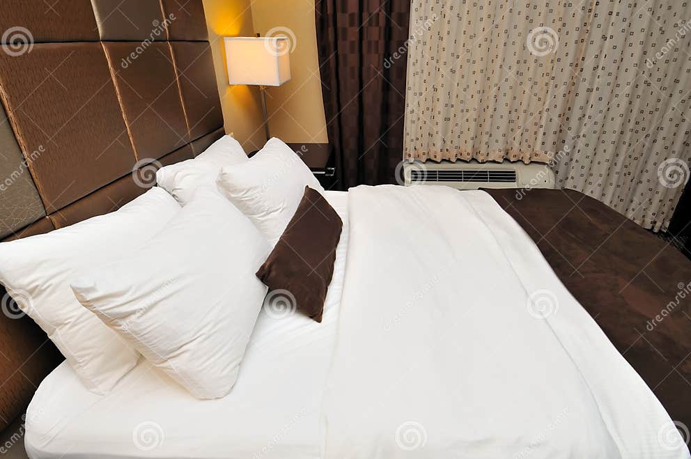 Side view of large bed stock image. Image of furniture - 20326477