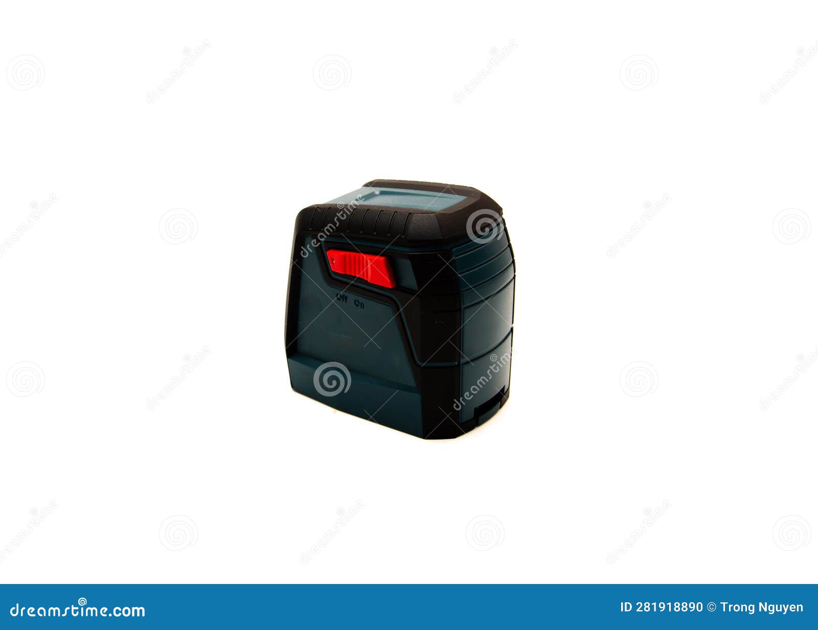 Side View Laser Level Device with Red on-off Button Isolated on White ...