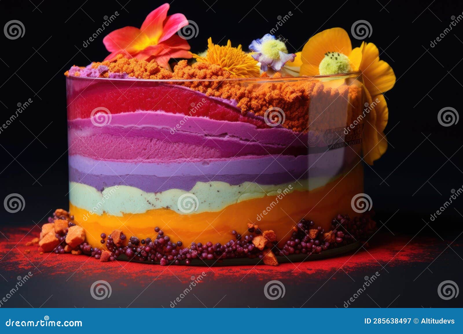 Side View of a Layered Smoothie Bowl with Vibrant Colors Stock Image ...