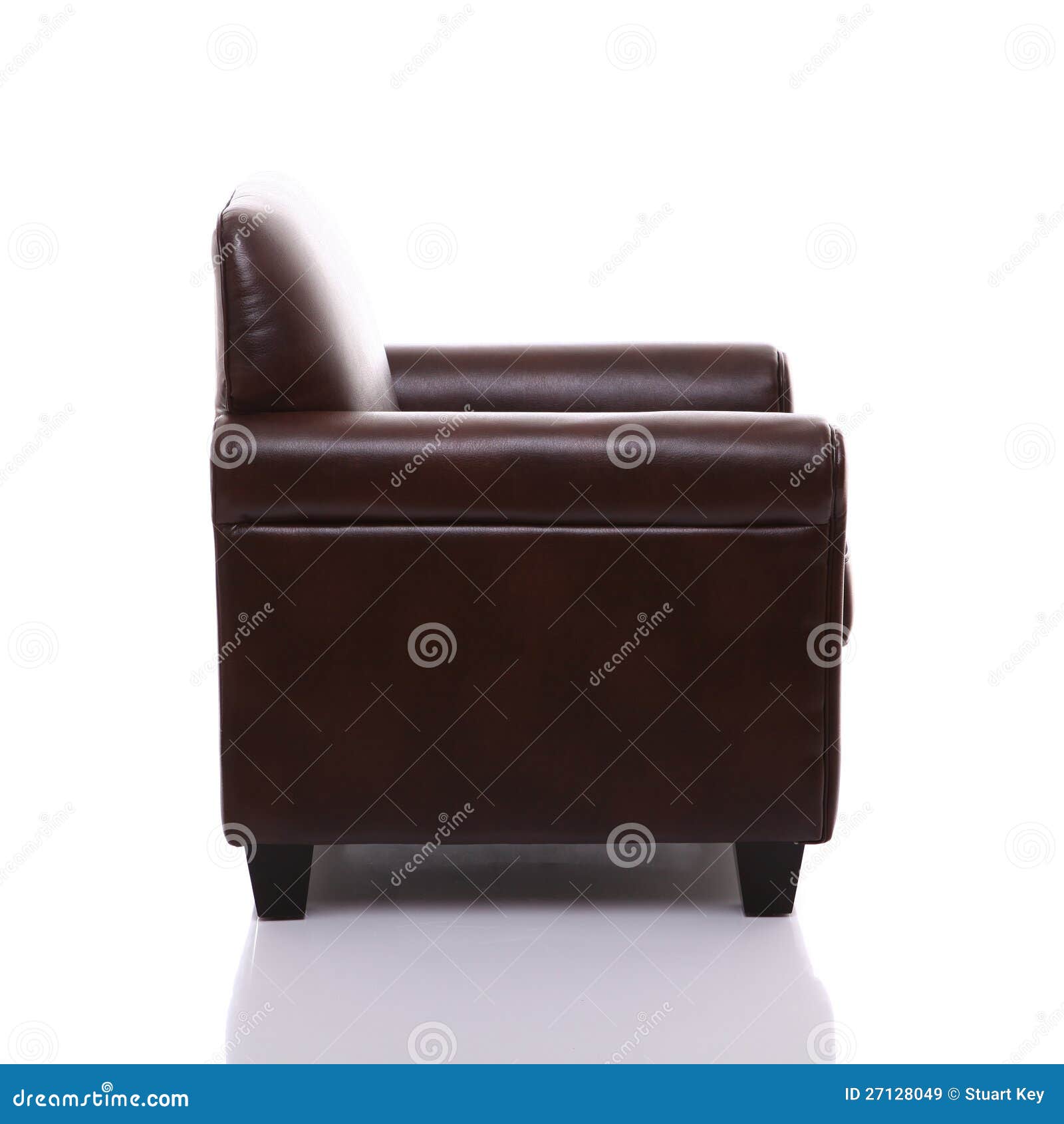 Side View of a Leather Armchair Stock Image - Image of cushioned ...