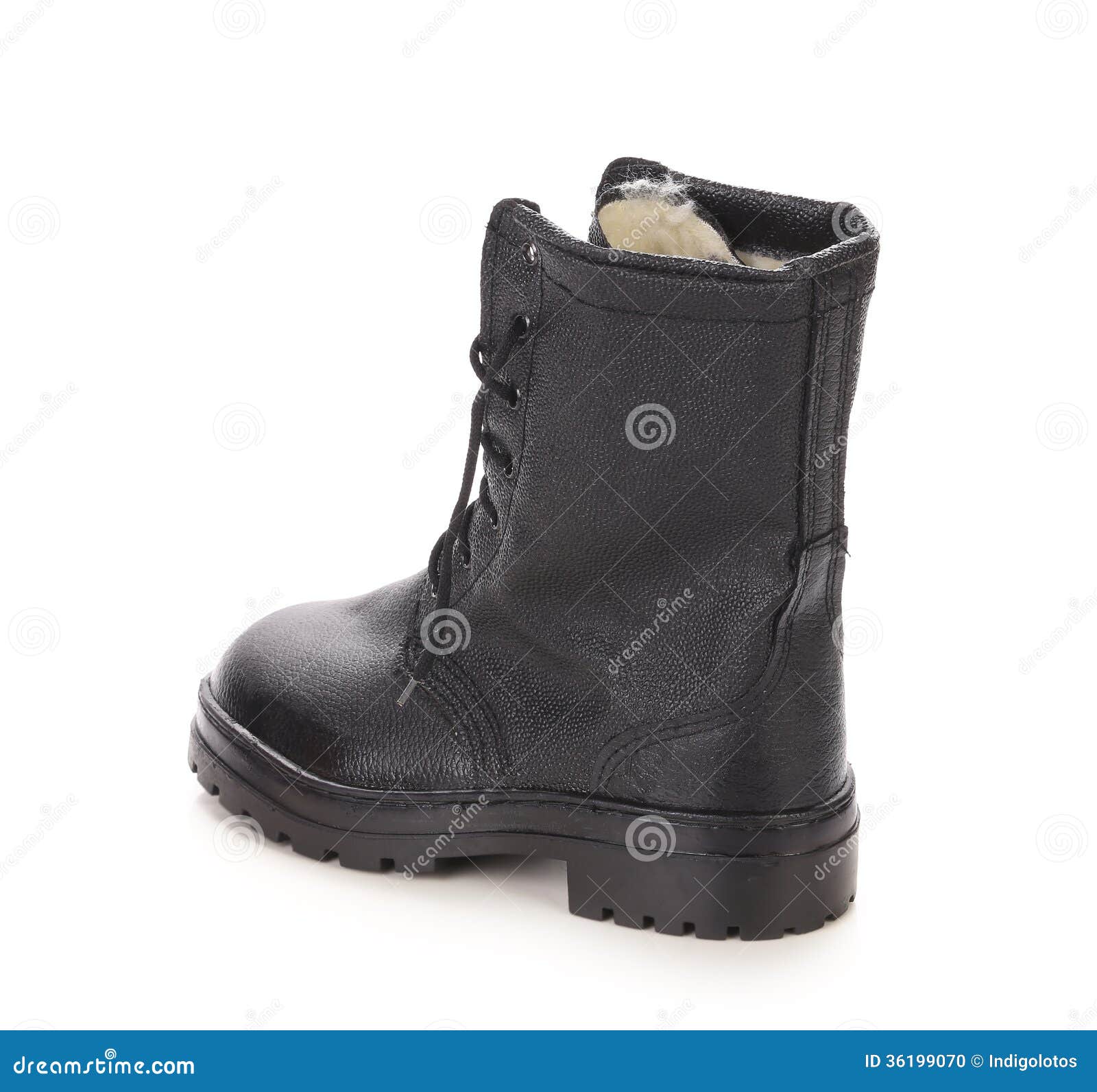Side View of Leather Man S Boot. Stock Photo - Image of black, rough ...
