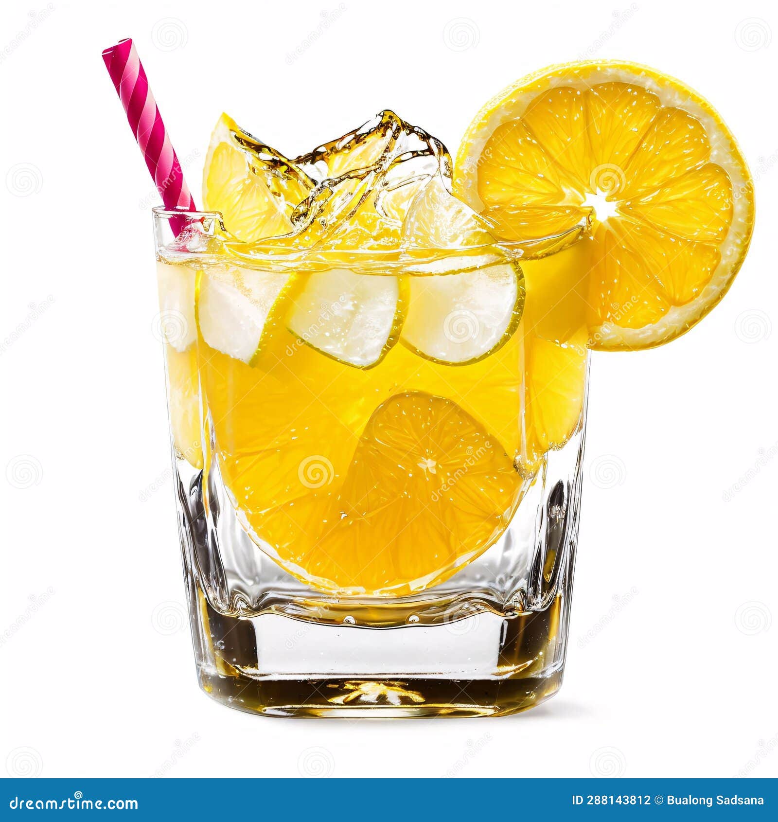 Side View of Lemons Isolated on a White Background. Stock Illustration ...