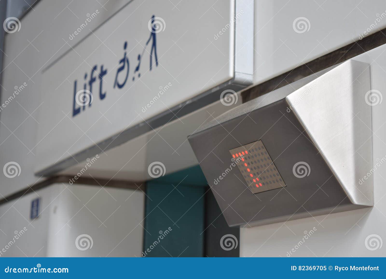 Side view of a lift sign editorial image. Image of view - 82369705
