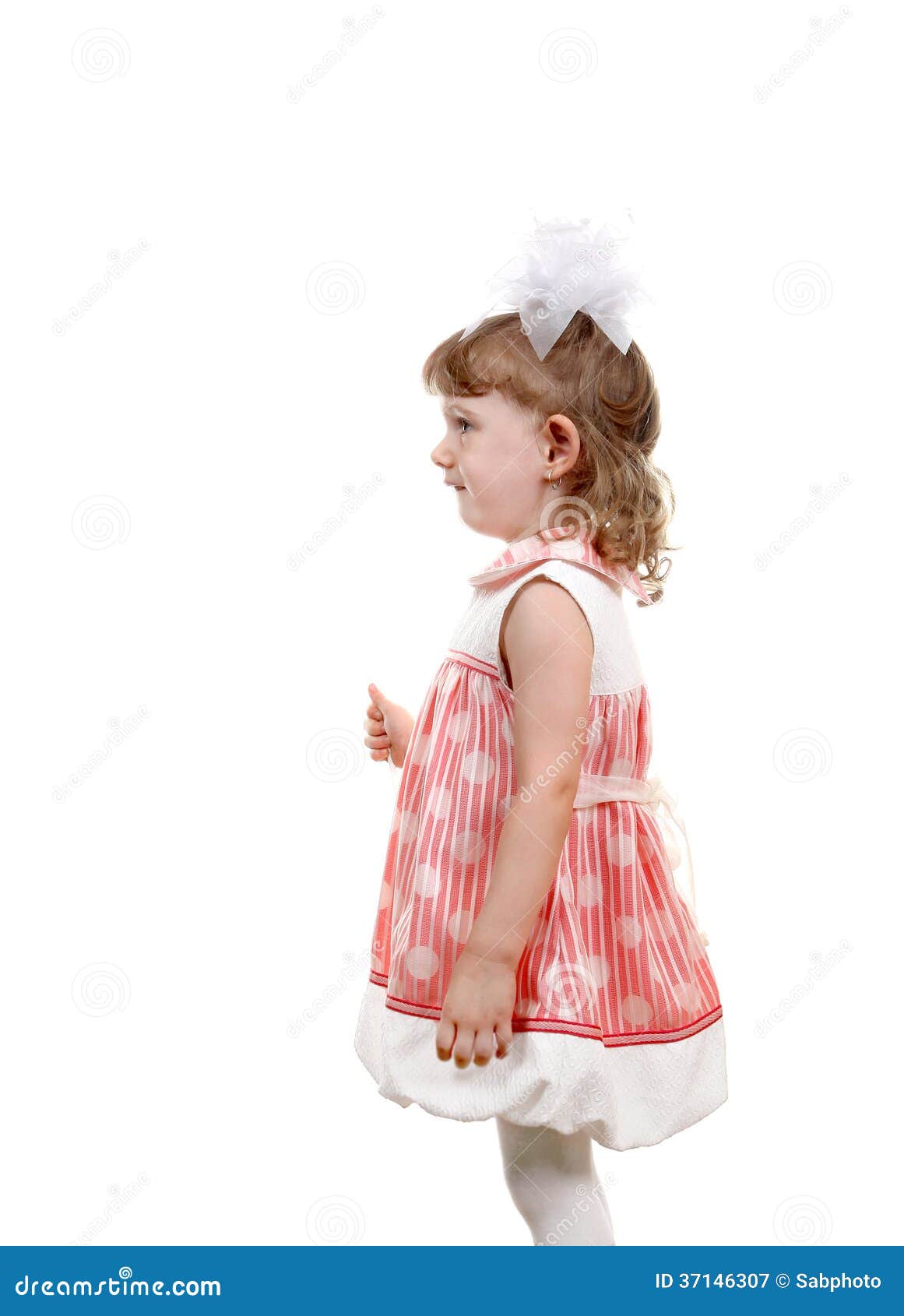 Side view a Little Girl stock image. Image of background - 37146307