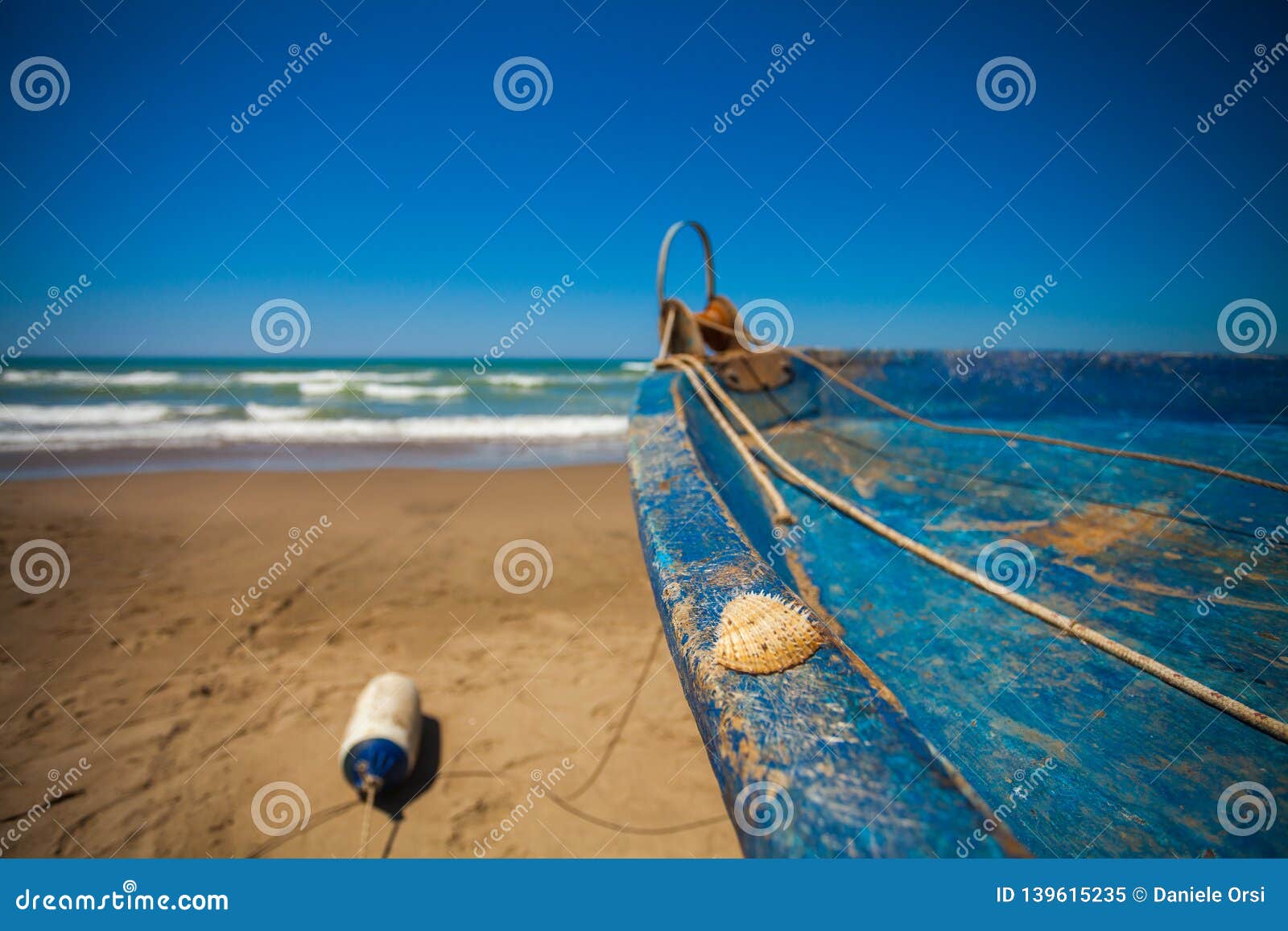 A Side View of a Little Shell on the Boat Stock Image - Image of blue ...