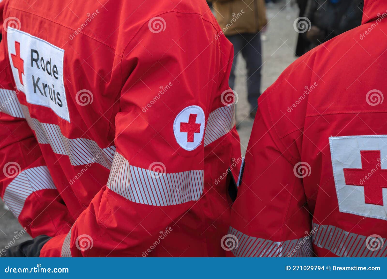 Side View Logo on a Rode Kruis Jacket at Amsterdam the Netherlands 25-2 ...