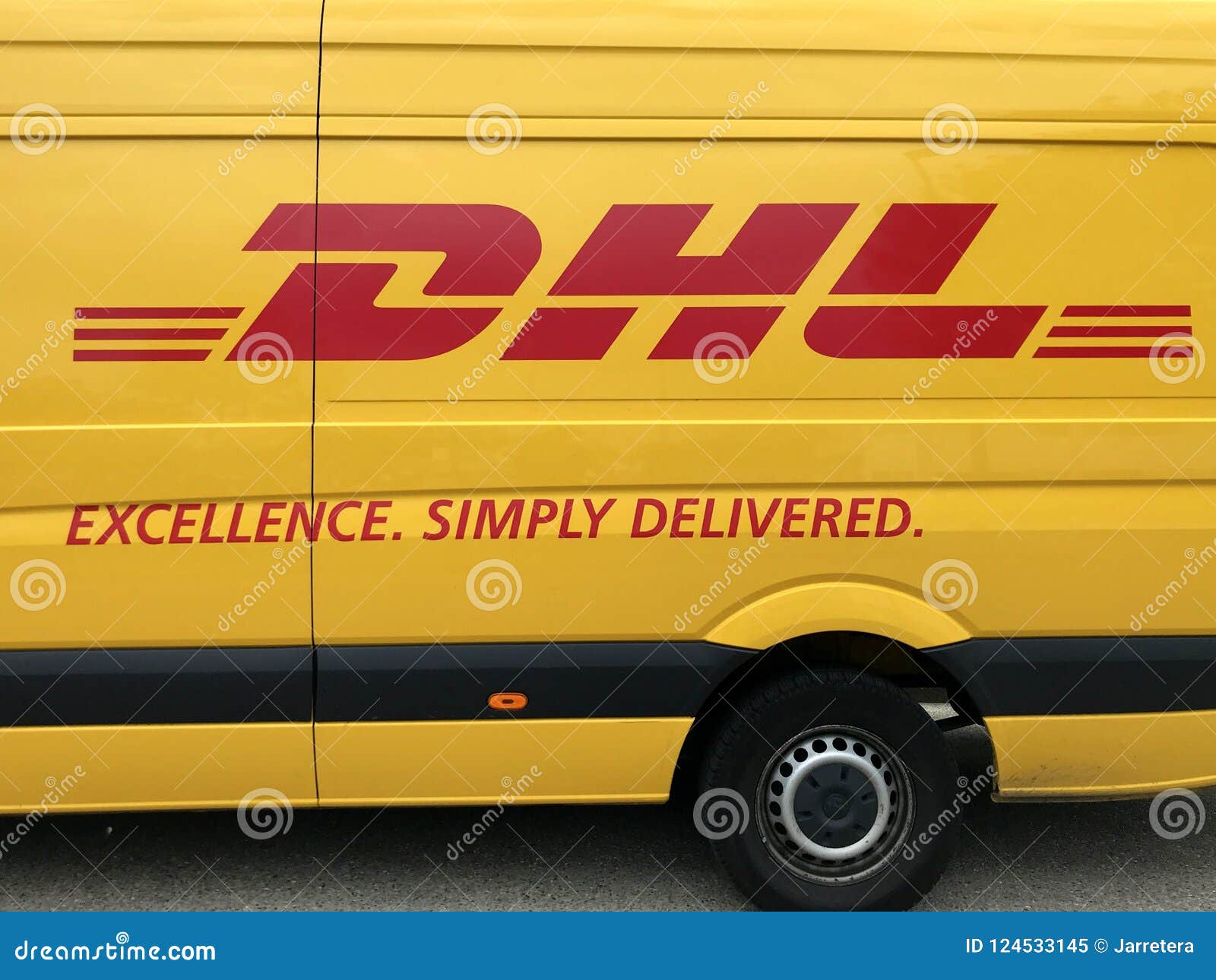 Side View of the Logo of a Yellow DHL Van Editorial Image - Image of ...