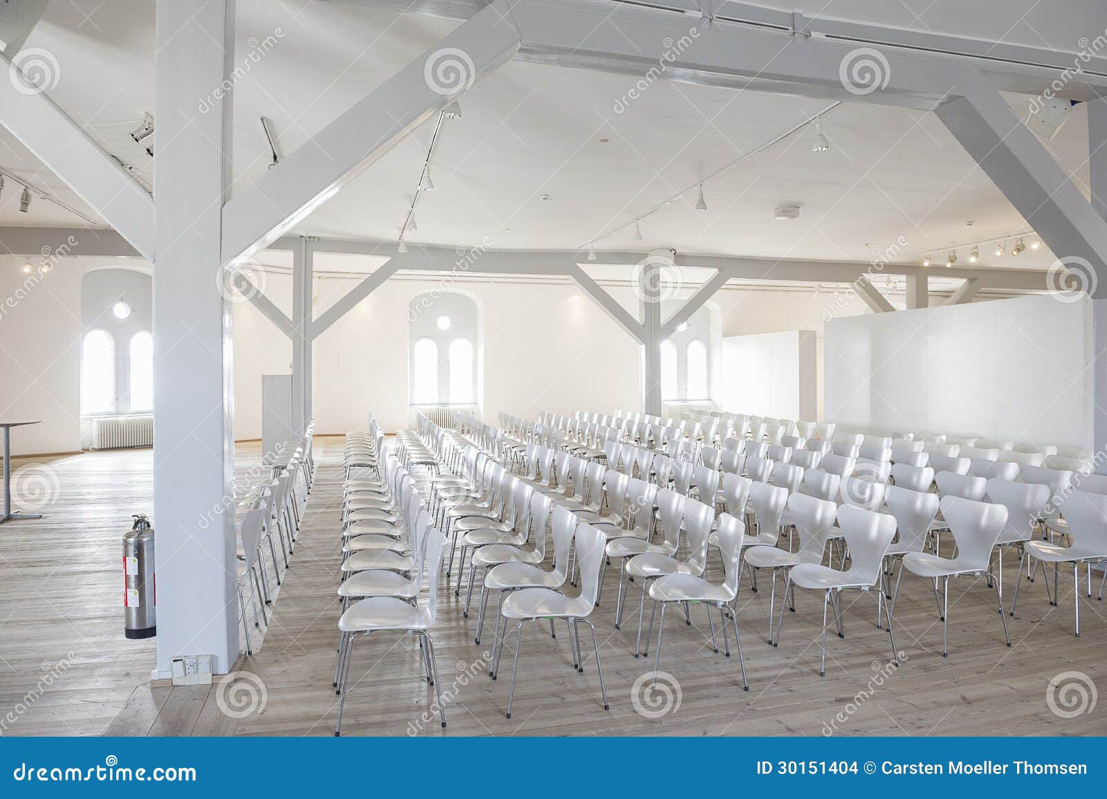 White Seats in a Bright Airy Venue Stock Photo - Image of modern ...
