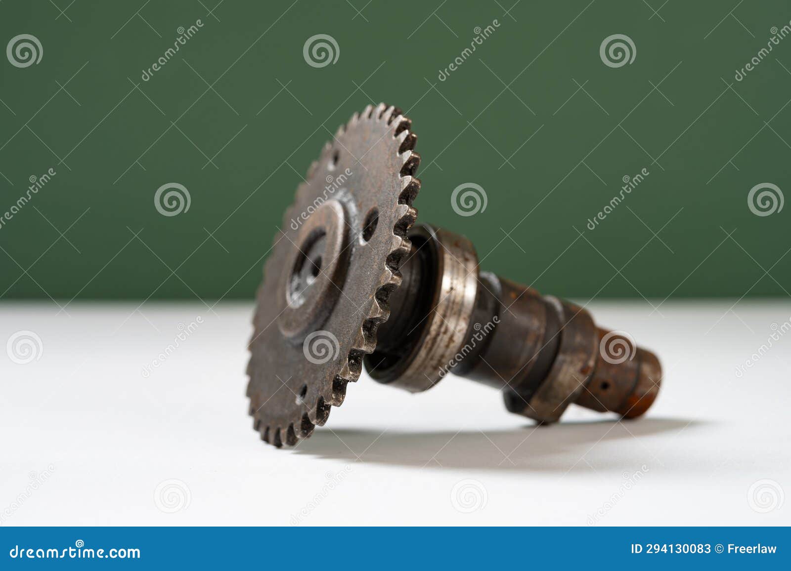 Side View Machine Part with Gears Horizontal Composition Stock Image ...