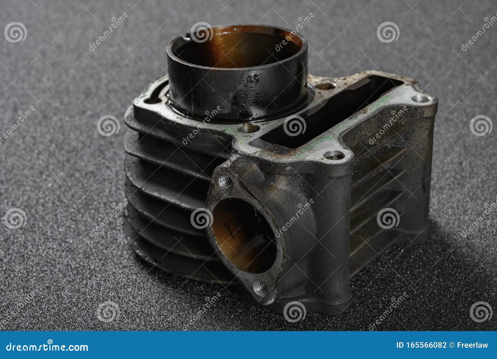 Side View Machine Parts on a Dark Background Stock Photo - Image of ...