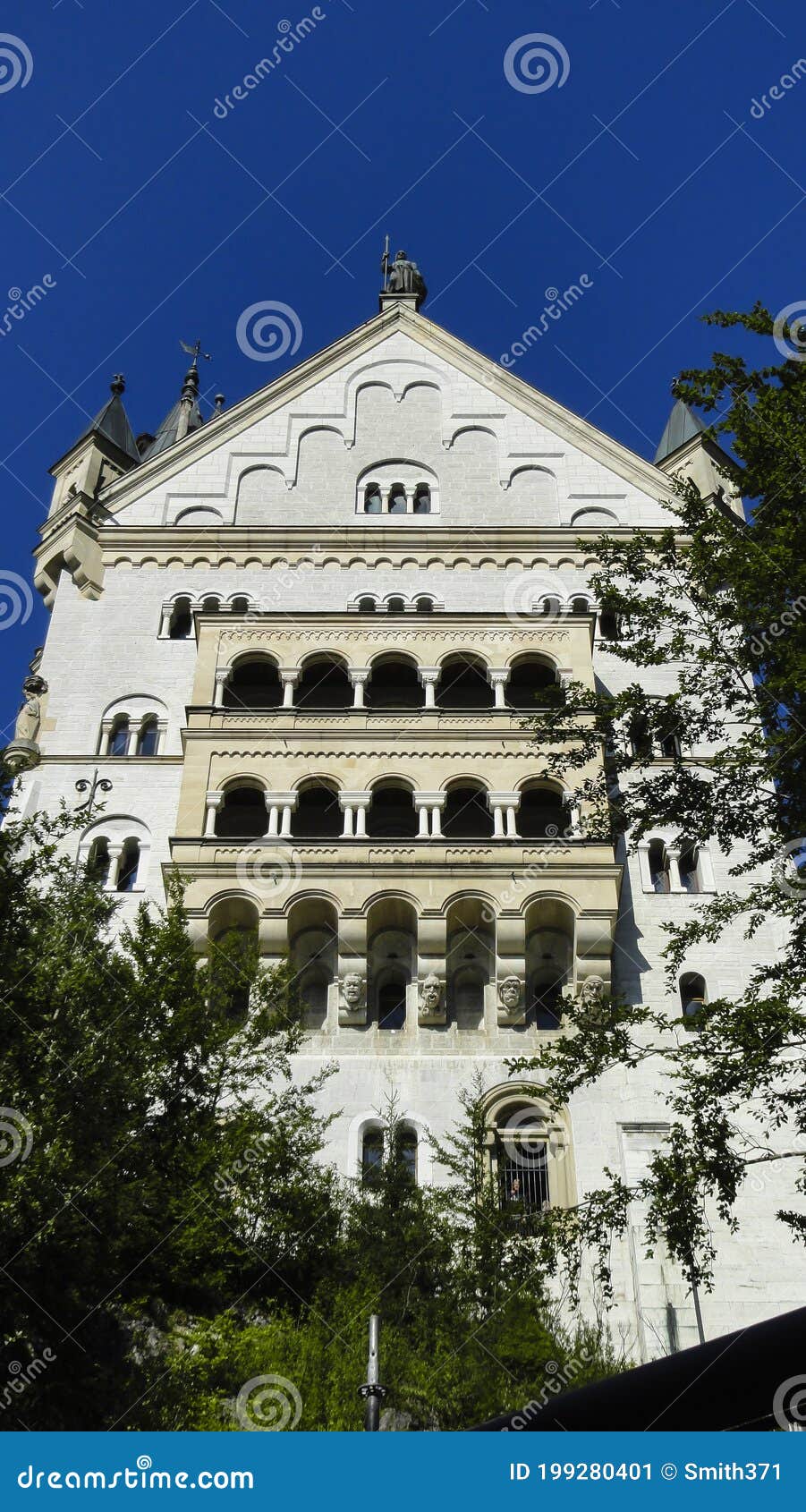 Side View of the Main Building of Neuschwanstein Castle in Bavaria ...