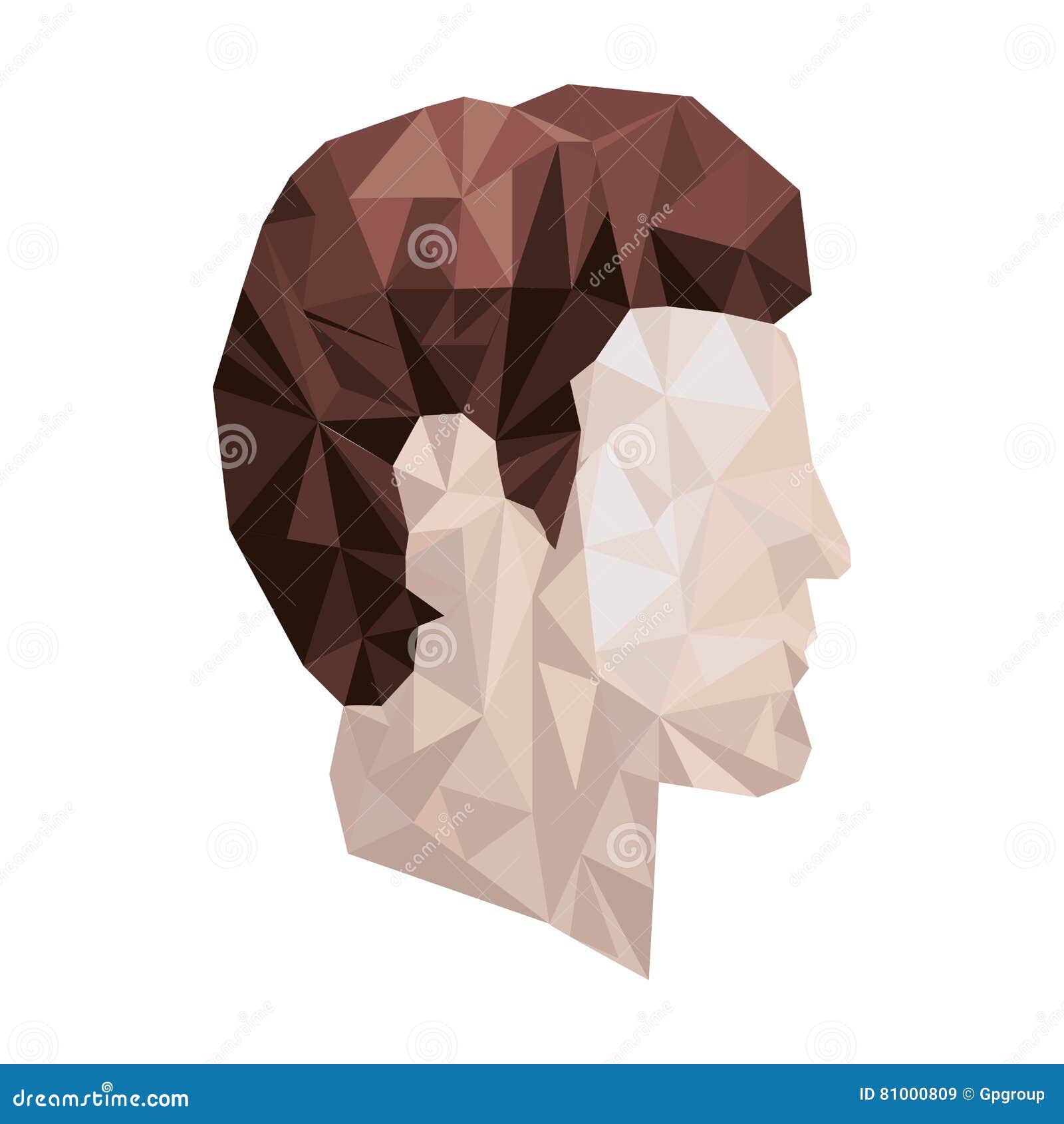 Side View Male Abstract Polygon Portraits Stock Vector - Illustration ...