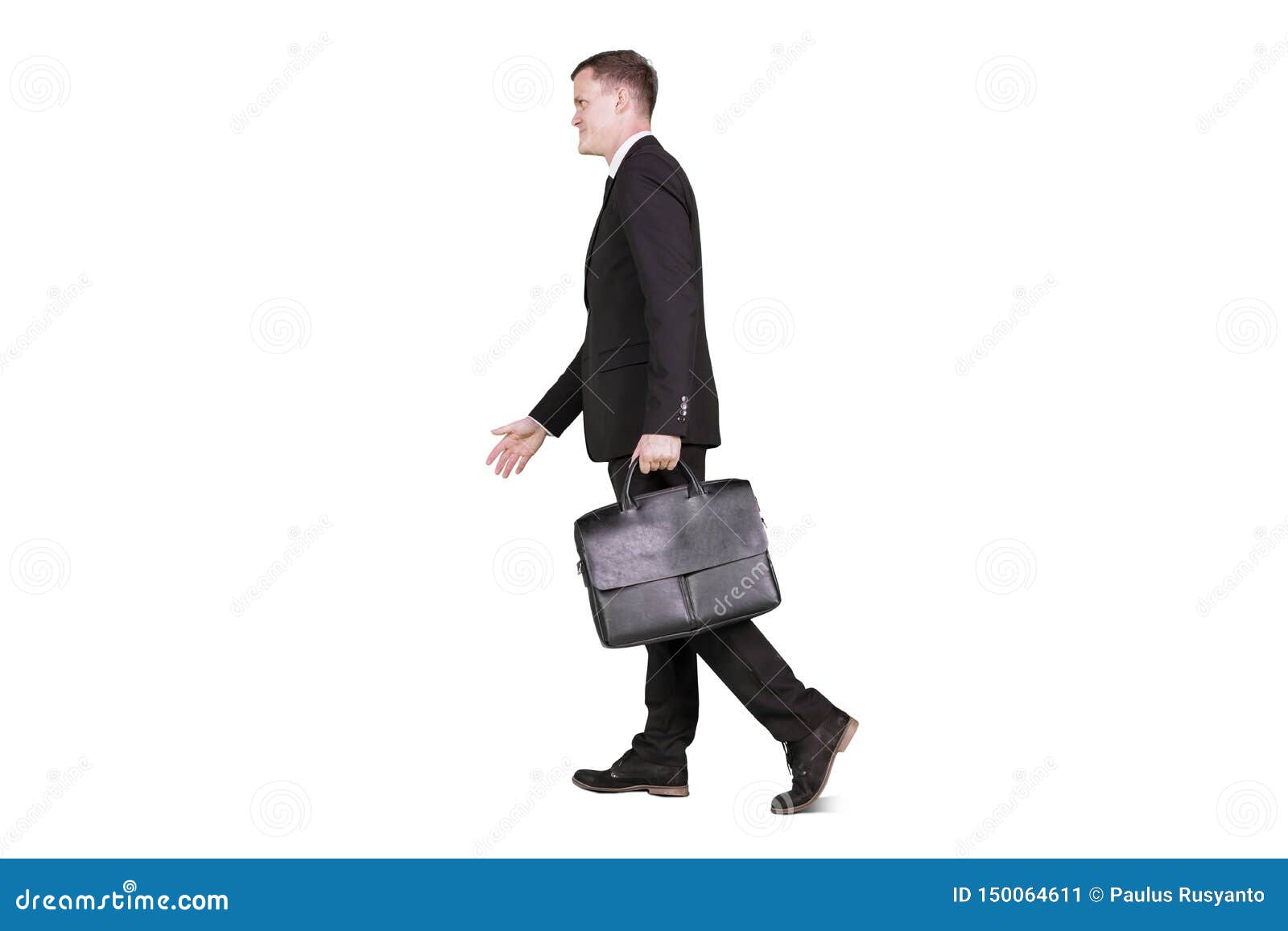 Male Manager Walking Forward in the Studio Stock Image - Image of full ...